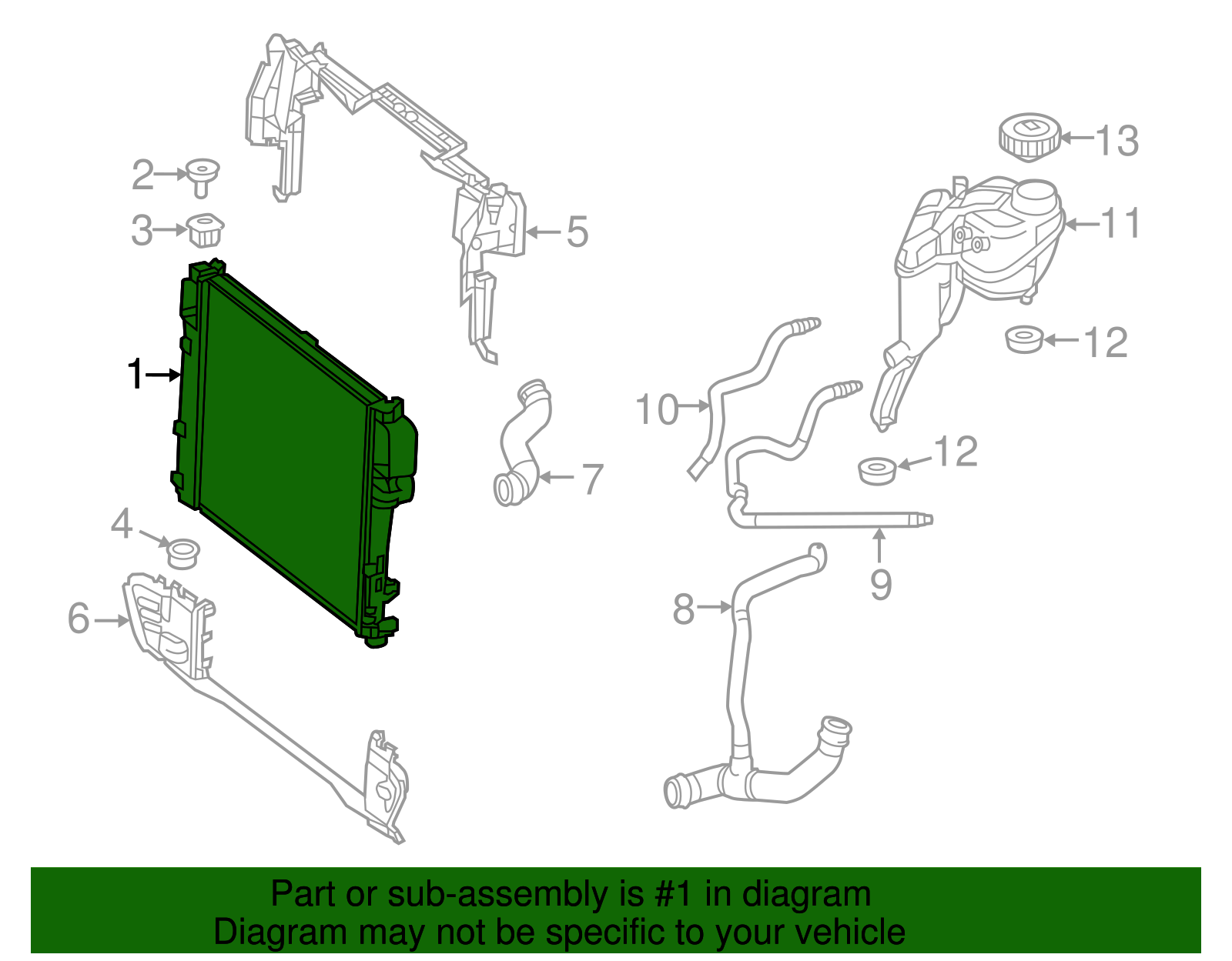 221-500-34-03 - Radiator 2010-2014 Mercedes-Benz | Mercedes-Benz ...