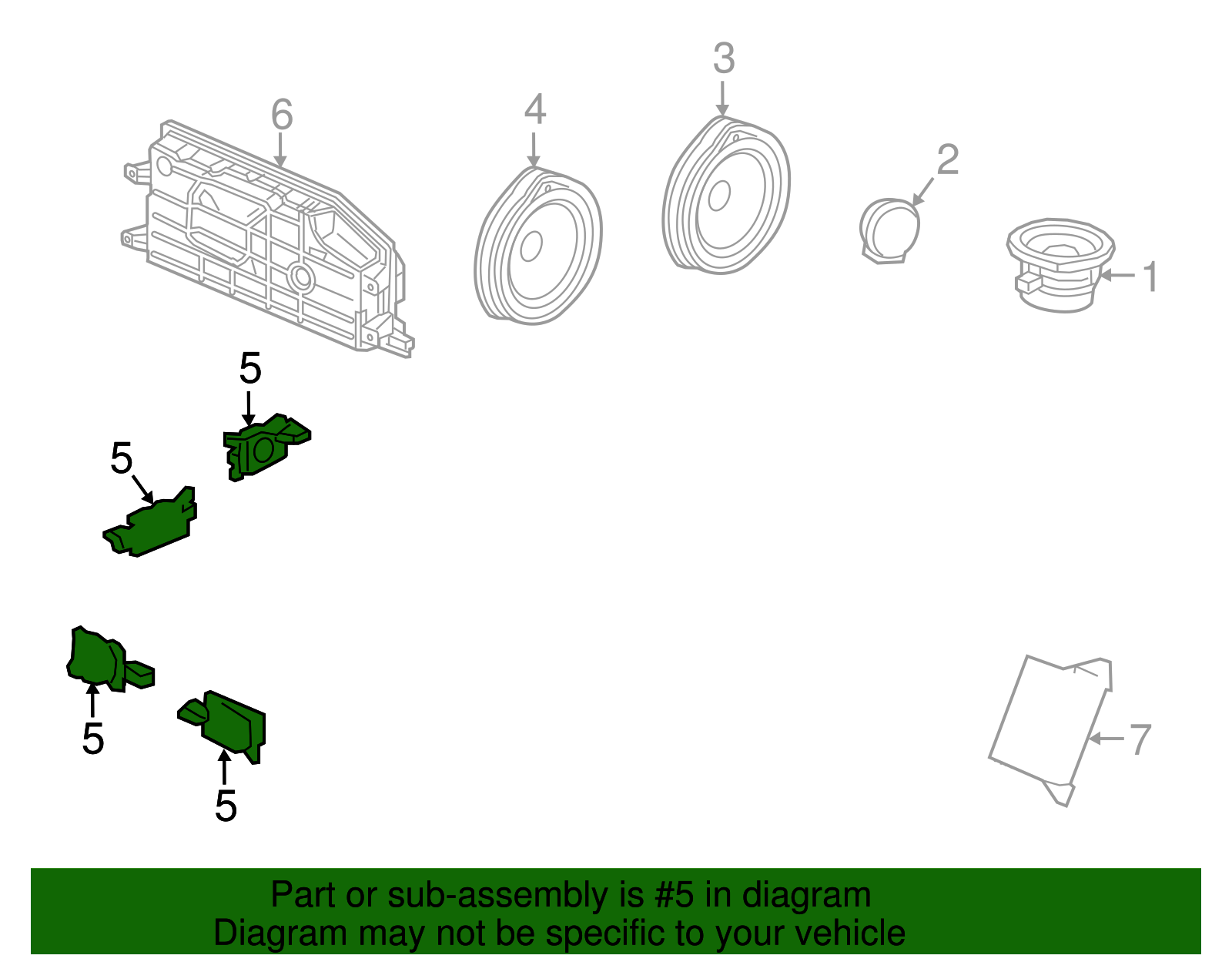 39120-T6Z-A11 - 2017-2020 Honda Ridgeline - Speaker Assembly Exciter (Panasonic) | Genuine Honda ...