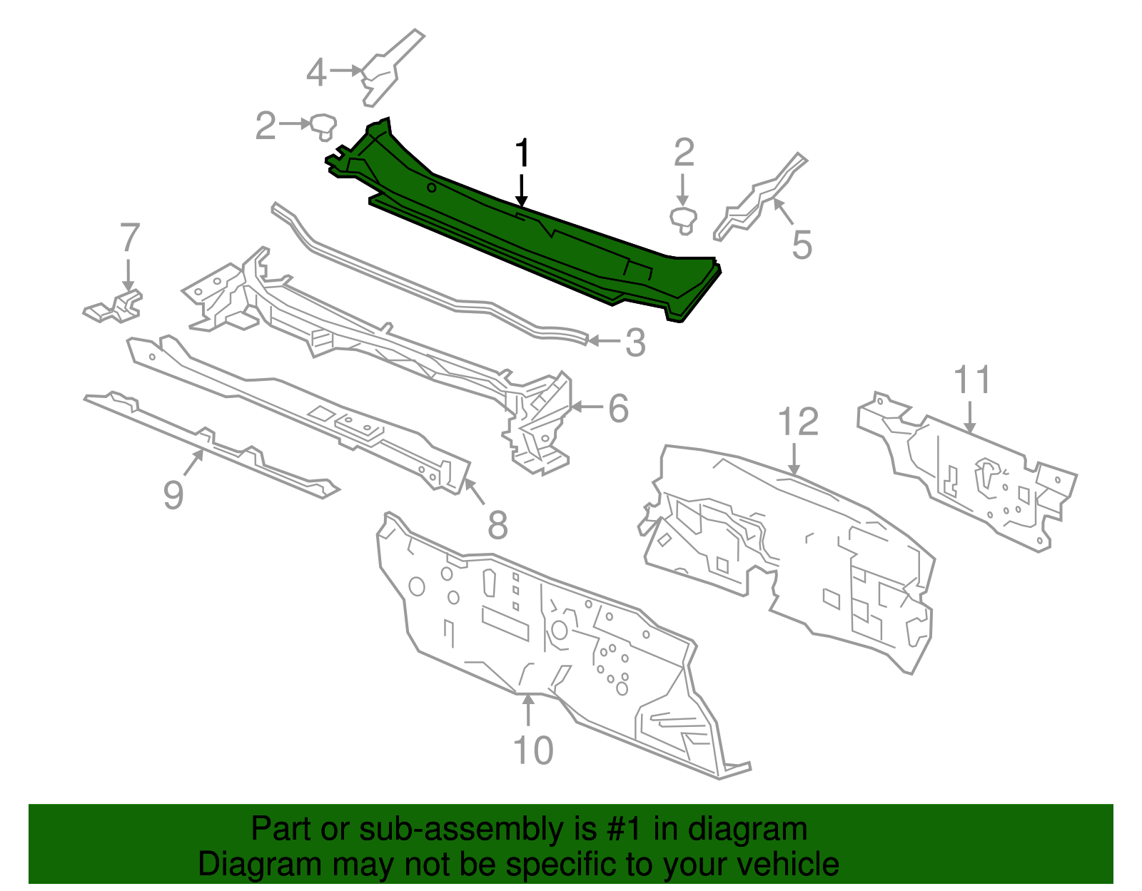2017-2022 Honda CR-V Cowl Grille 74201-TLA-A00 | Honda Factory Parts