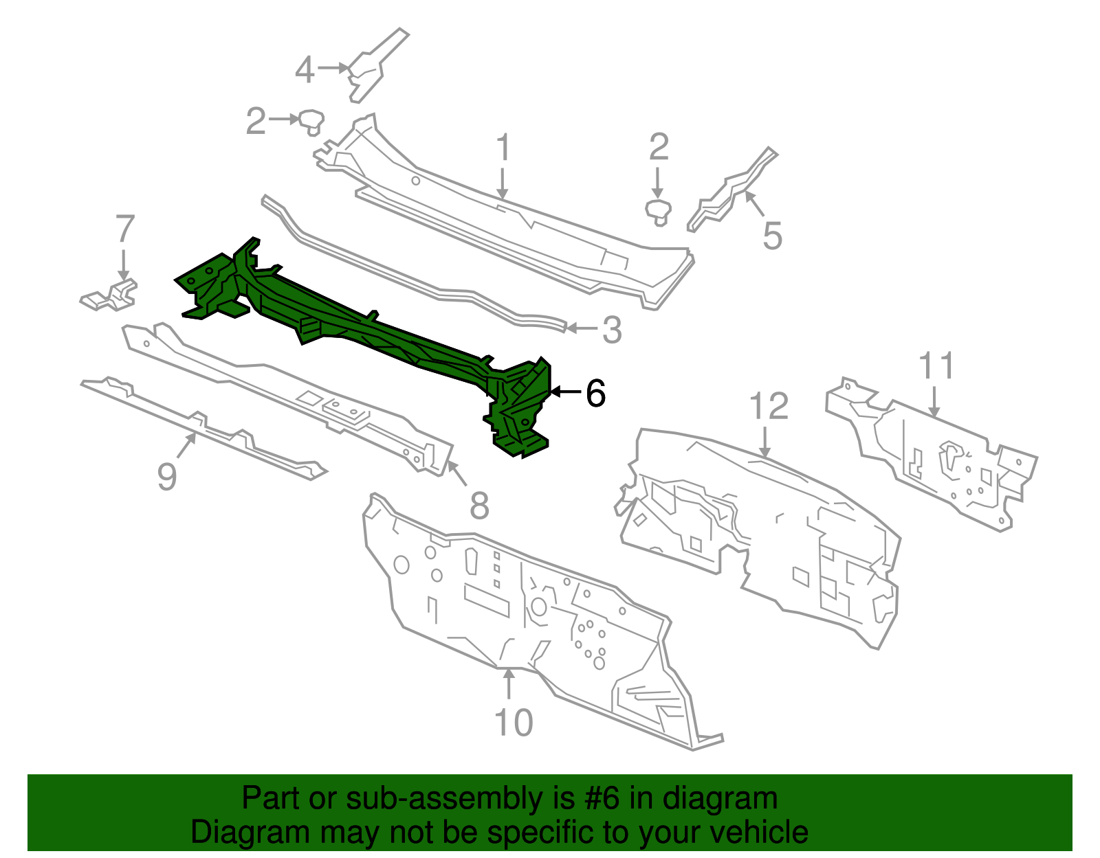 2017-2022 Honda CR-V Cowl Top Panel 61140-TLA-305ZZ | hondapartswd