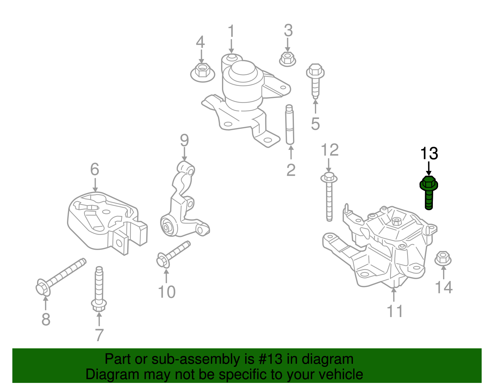 2013-2020 Ford Upper Mount Bolt W503296-S442 | Ford AutoNation Parts