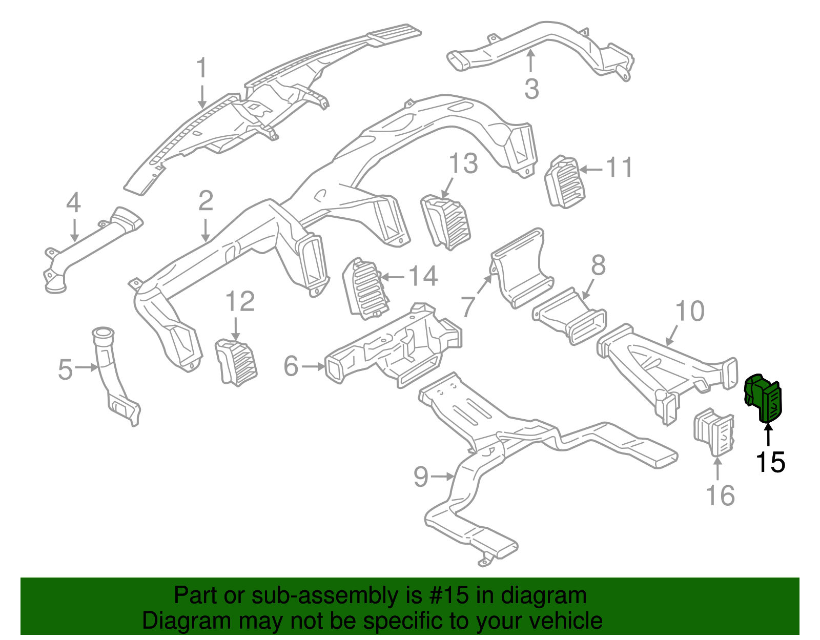 2015-2022 Ford Console Air Vent FL3Z-99018A90-BC | TascaParts.com