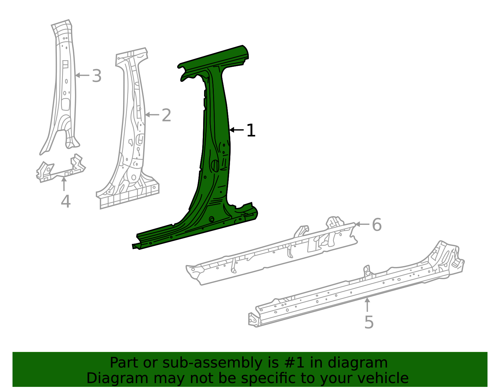 Genuine Official Toyota Body B-Pillar And Rocker Panel part# 61312 ...
