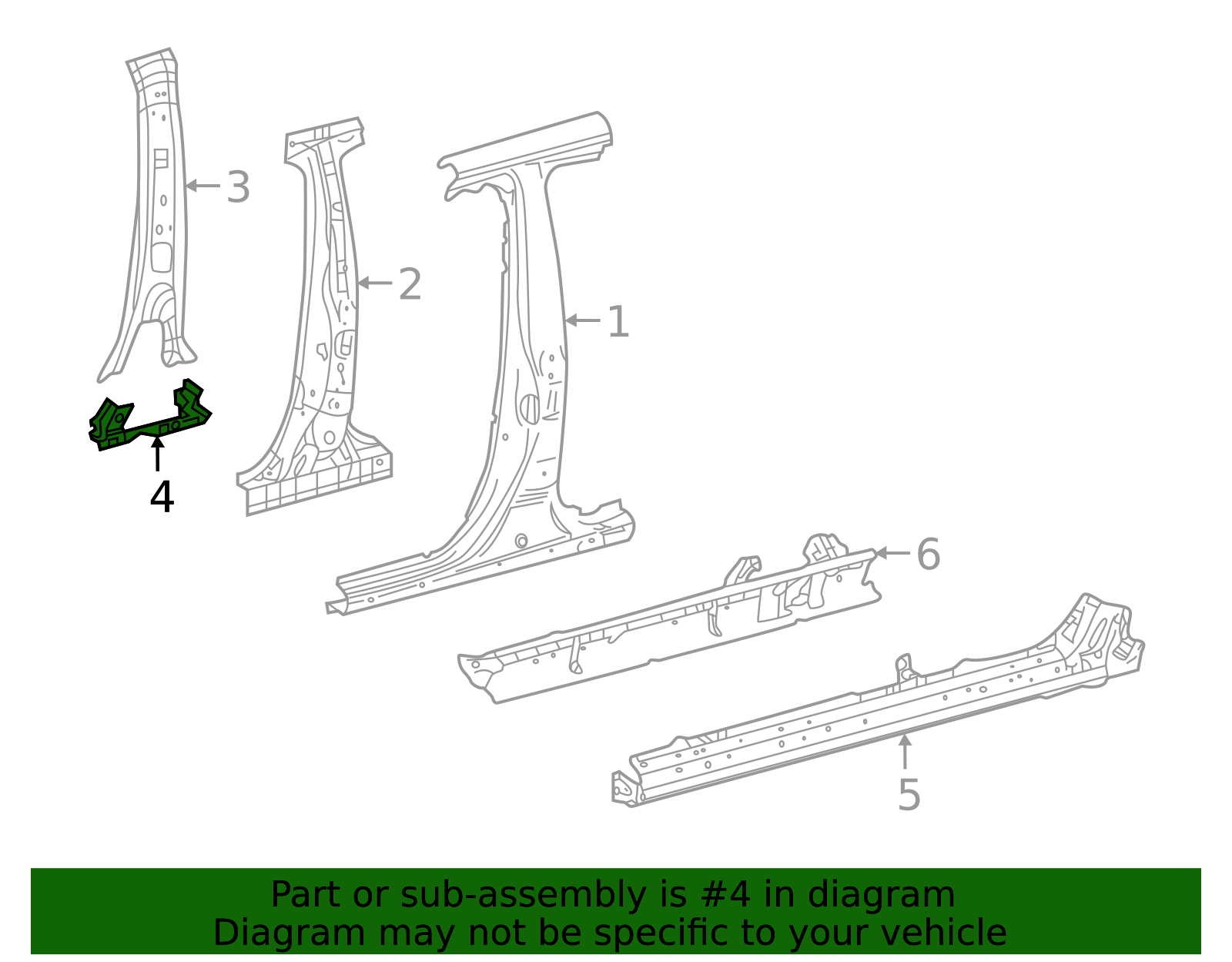 61346-02050 - Lower Pillar Reinforced 2020-2025 Toyota Corolla | Bam ...