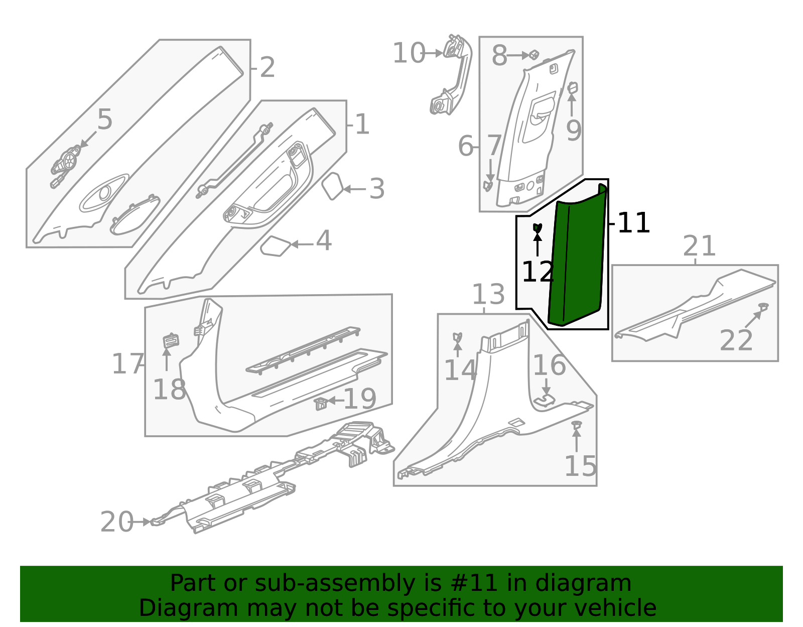 84701426 - 2021-2024 GM - Black Driver Side Center Pillar Center Trim ...