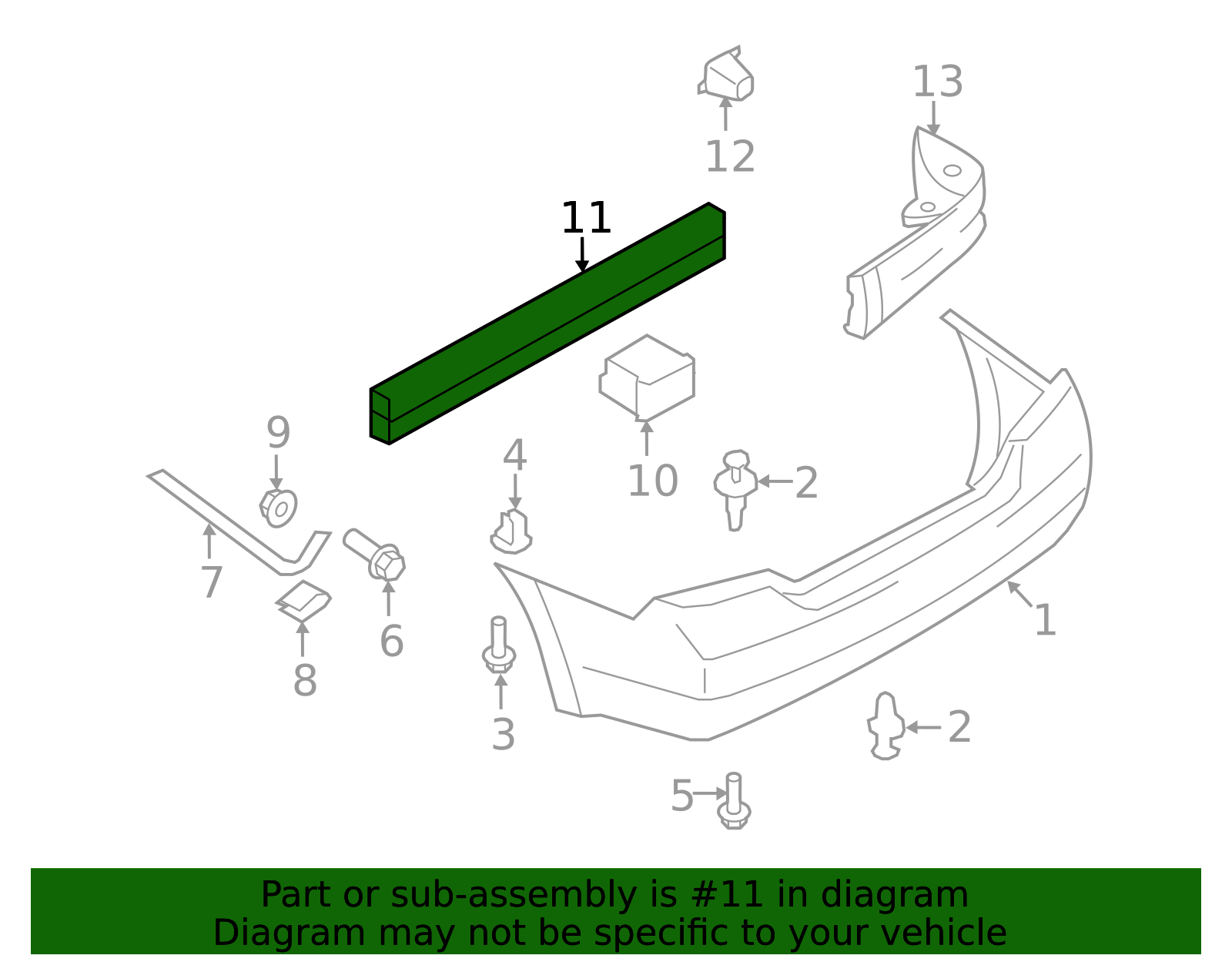H5030-EM3MA - Impact Bar 2007-2012 Nissan Versa | Official Nissan Parts ...