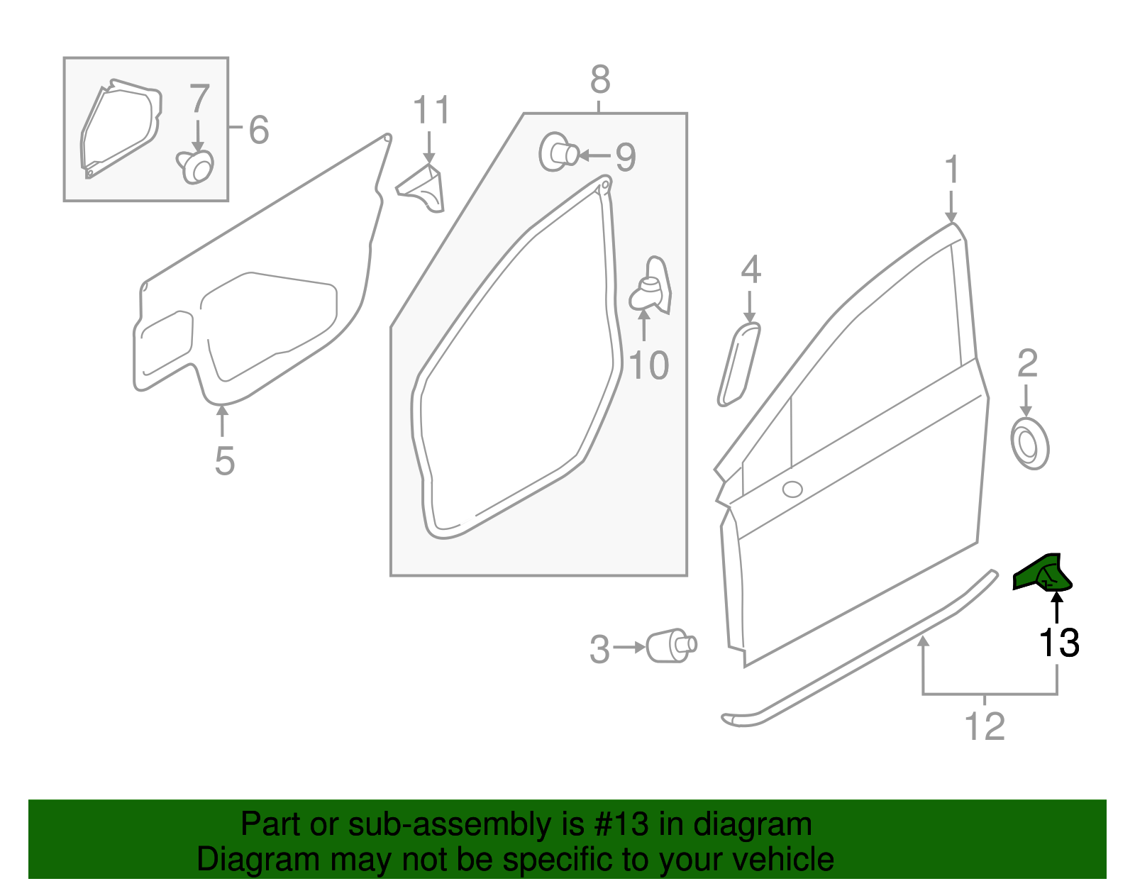 2012-2017 Subaru Door Weather-Strip Lower Clip 909130238 | Subaru Parts ...