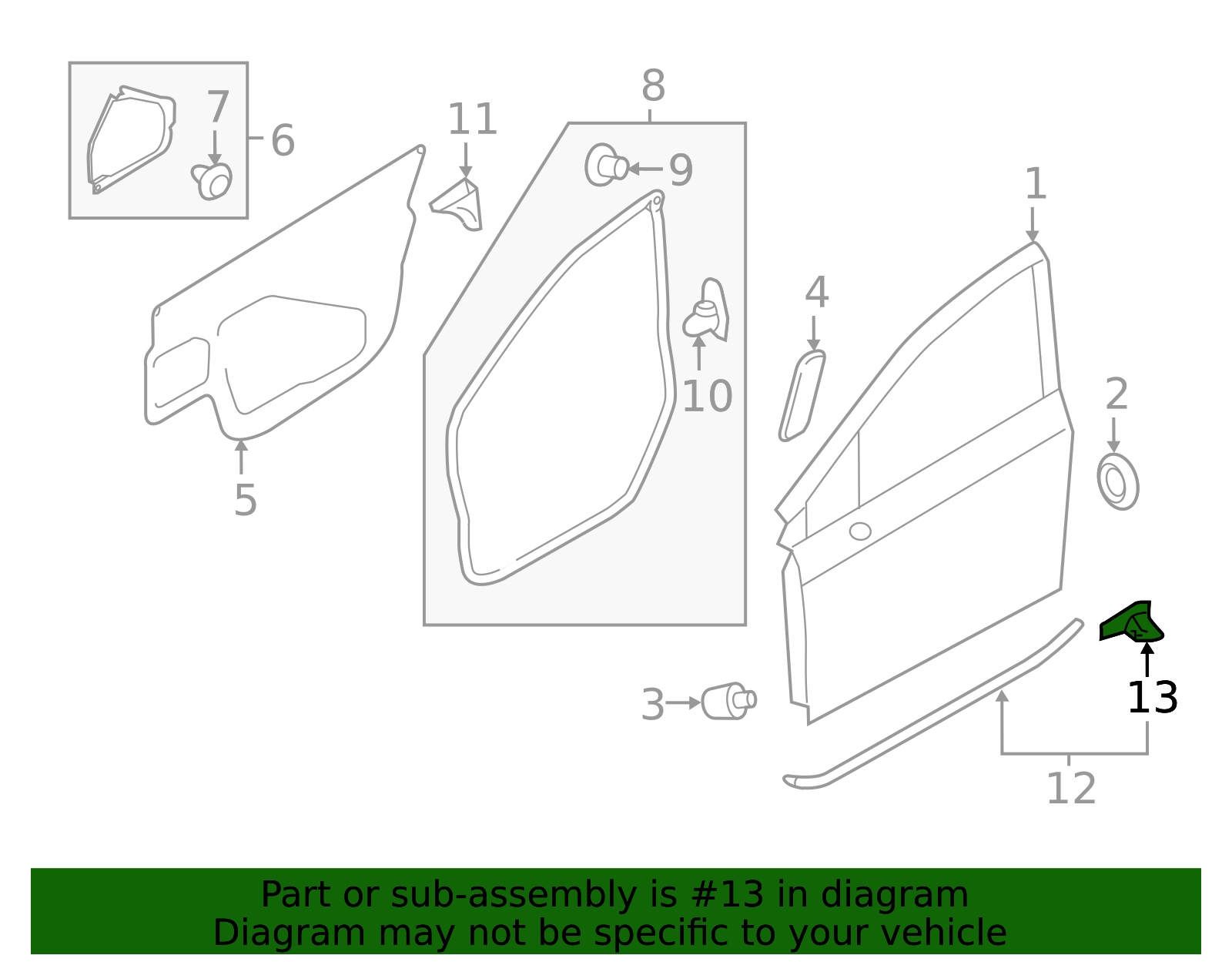 2012-2017 Subaru Door Weather-Strip Lower Clip 909130238 | Subaru Parts ...