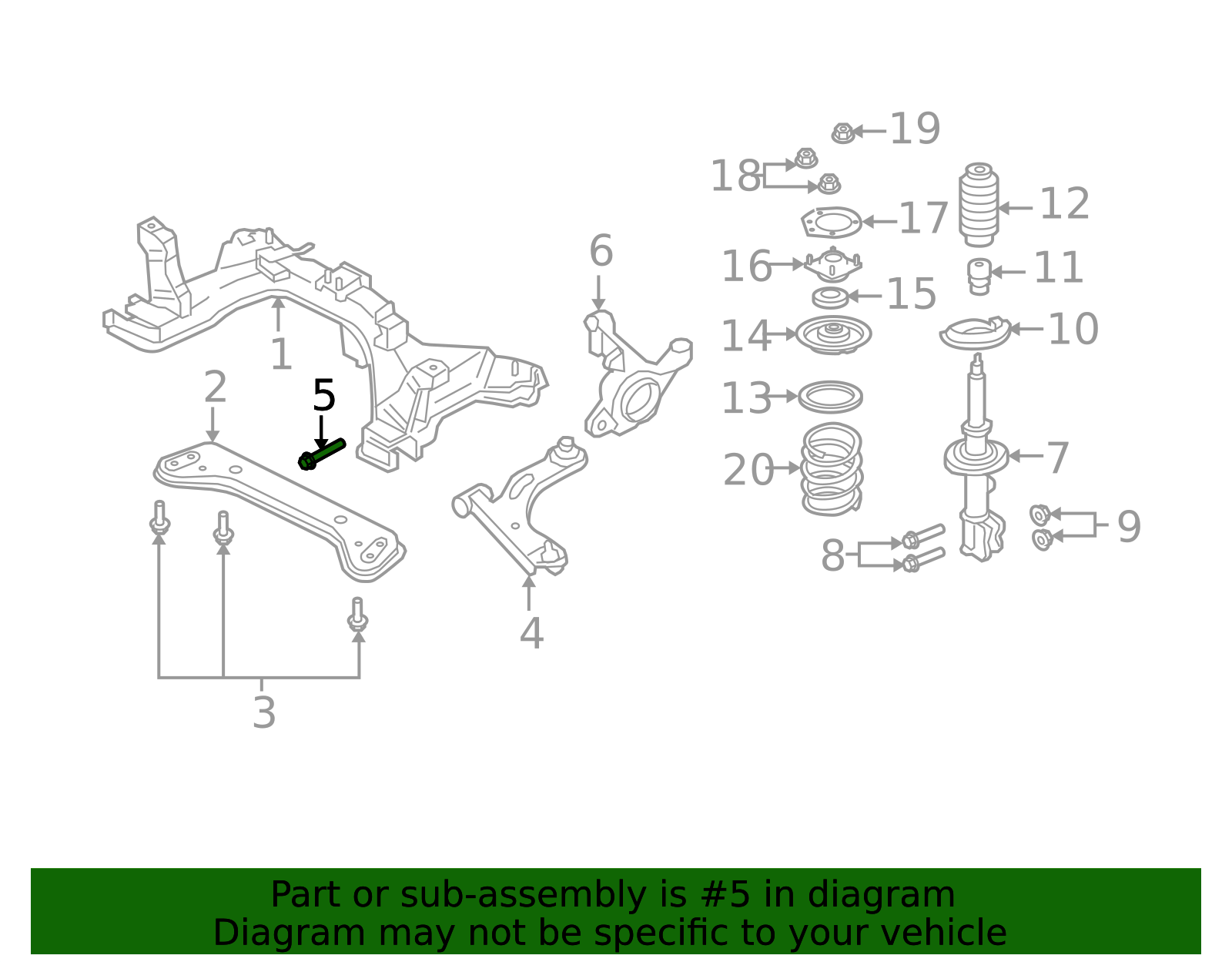 W500749-S439 - 2008-2012 Ford - Lower Control Arm Bolt | Dealer Auto Parts