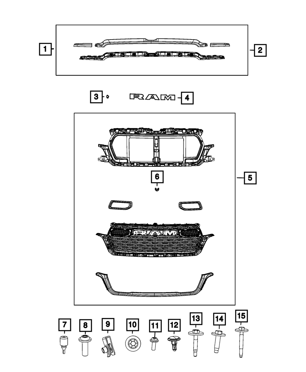 OEM Mopar Complete Grille Kit For 2025 Ram 1500 - Part No. 68668816AA ...