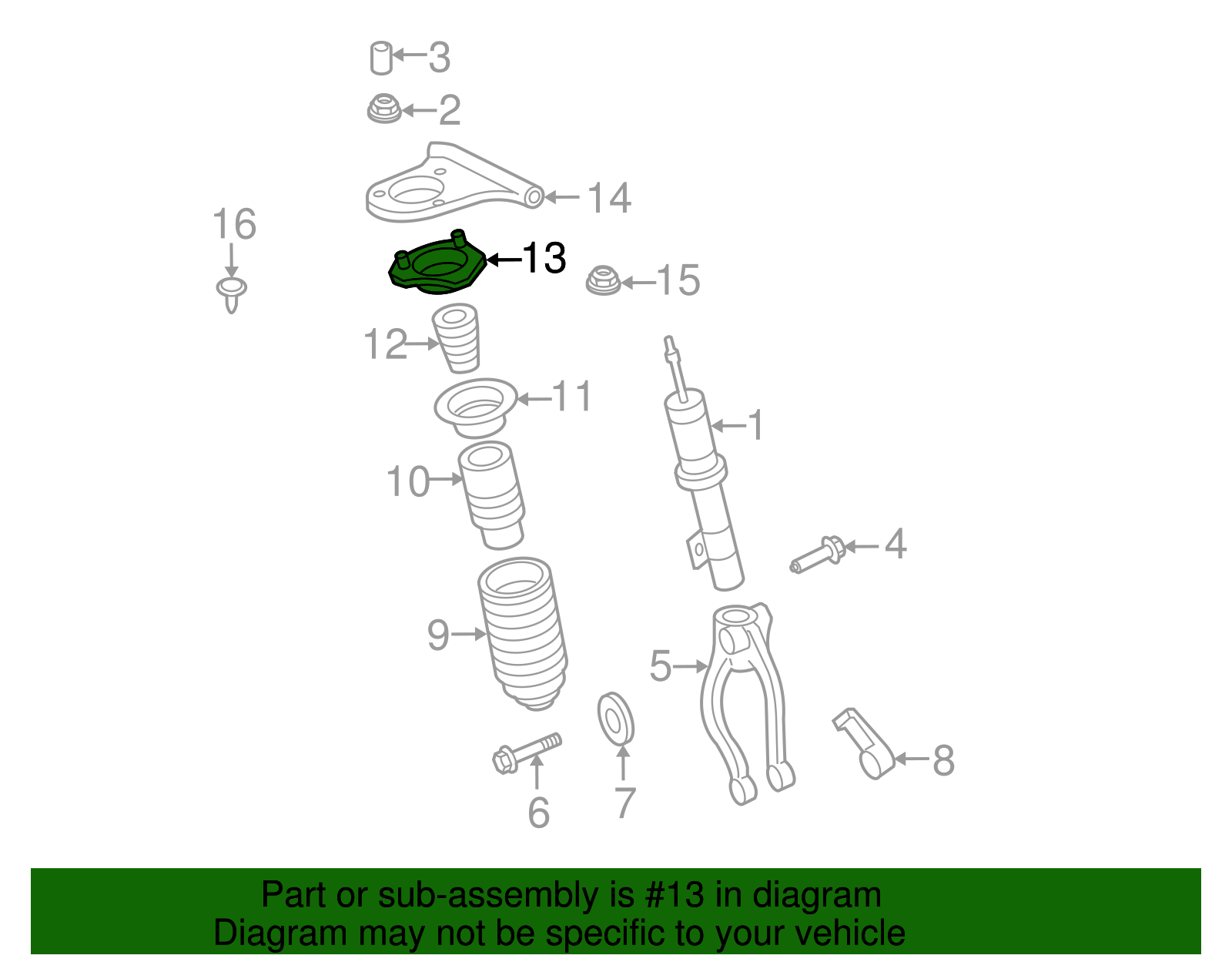 2008-2012 Ford Upper Mount 8E5Z-18183-A | Ford OEM Parts Outlet