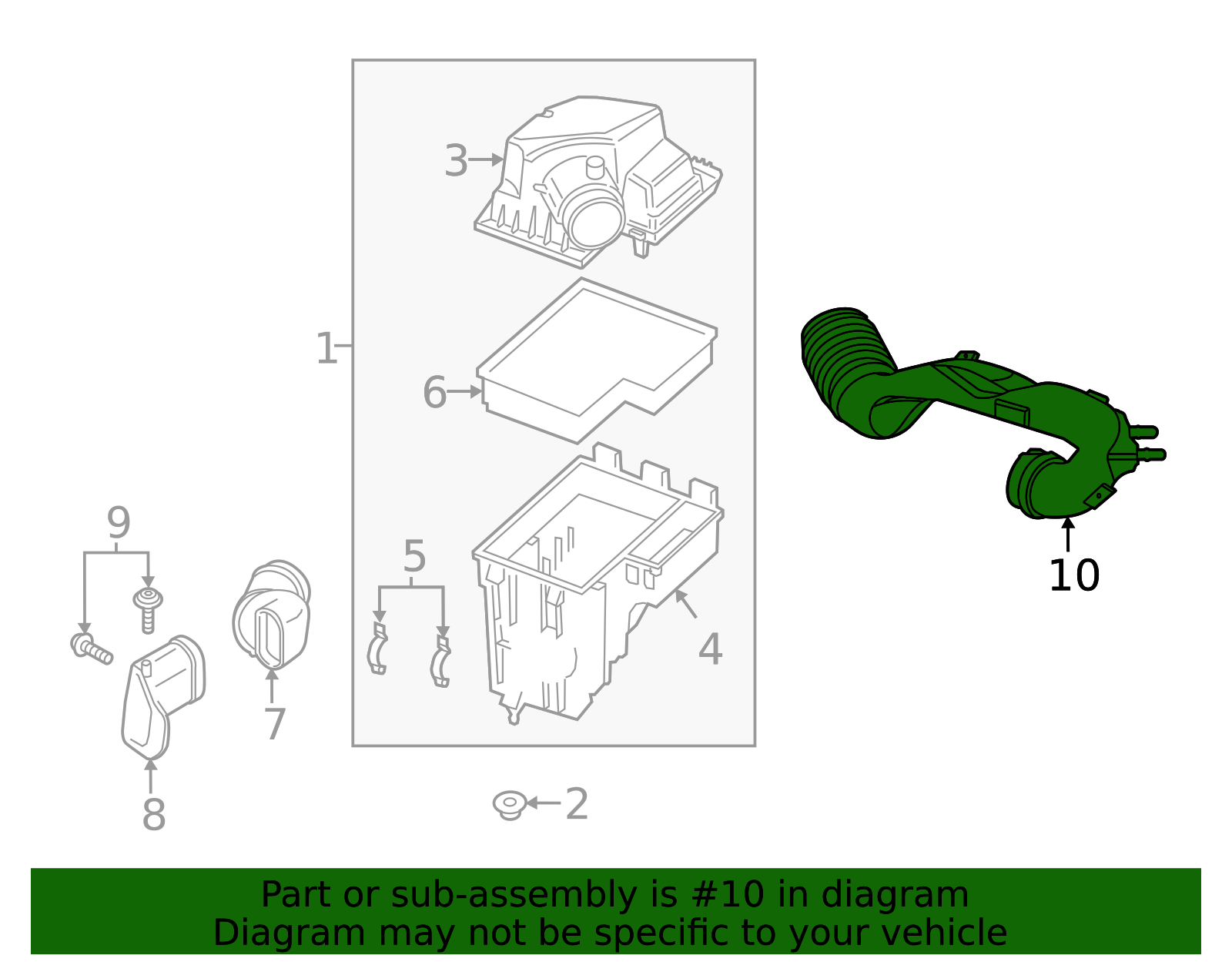 OEM Ford Engine Air Intake Hose For 2020-2025 Ford - Part No. LK4Z ...