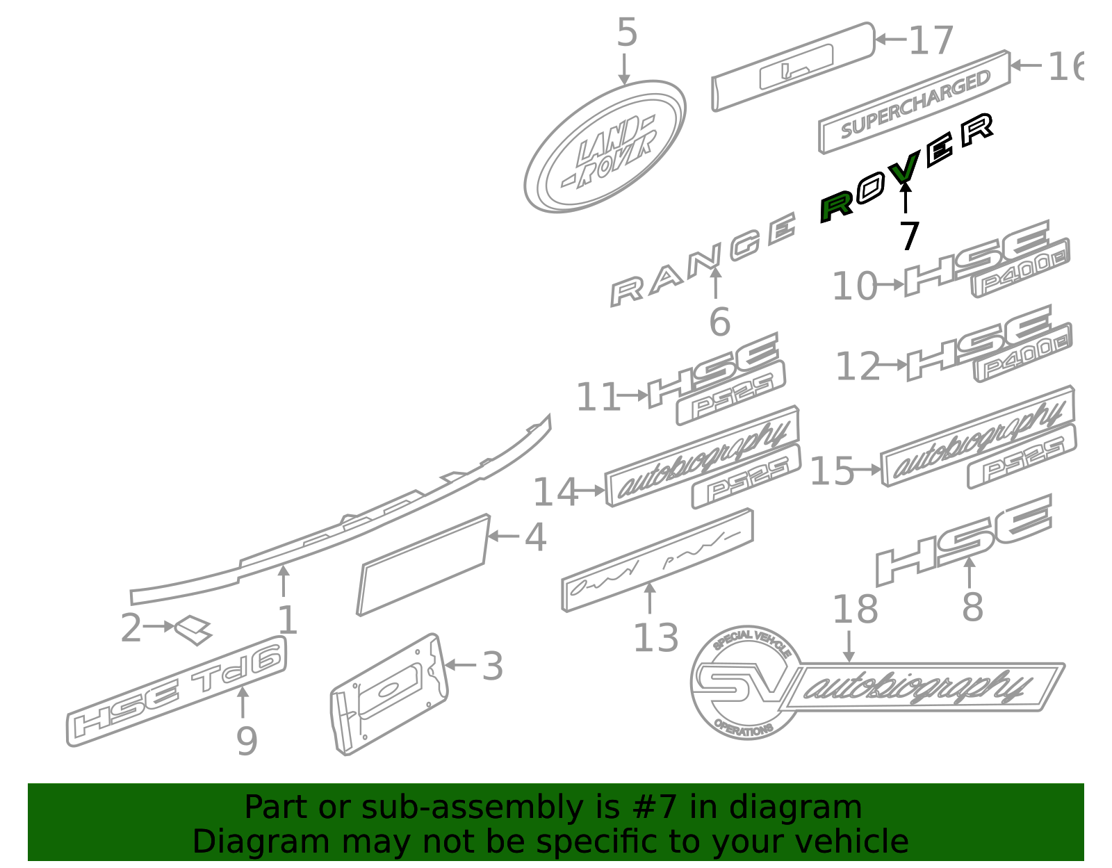 Genuine OEM Nameplate Part# LR142232 Fits 2021-2022 Land Rover Range ...