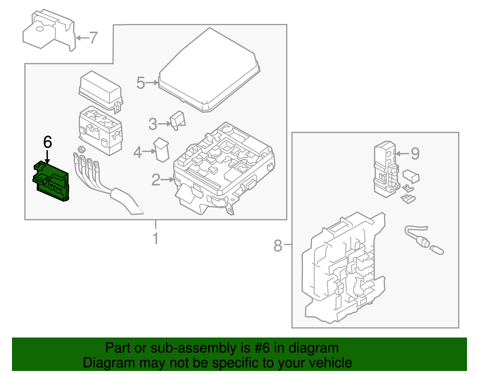 2008-2013 Mitsubishi Fusible Links / Junction Block 8571A003 ...