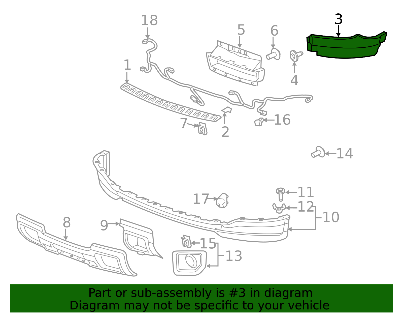 2015-2019 GMC Primed Driver Side Front Bumper Outer Filler 23481684 GM ...