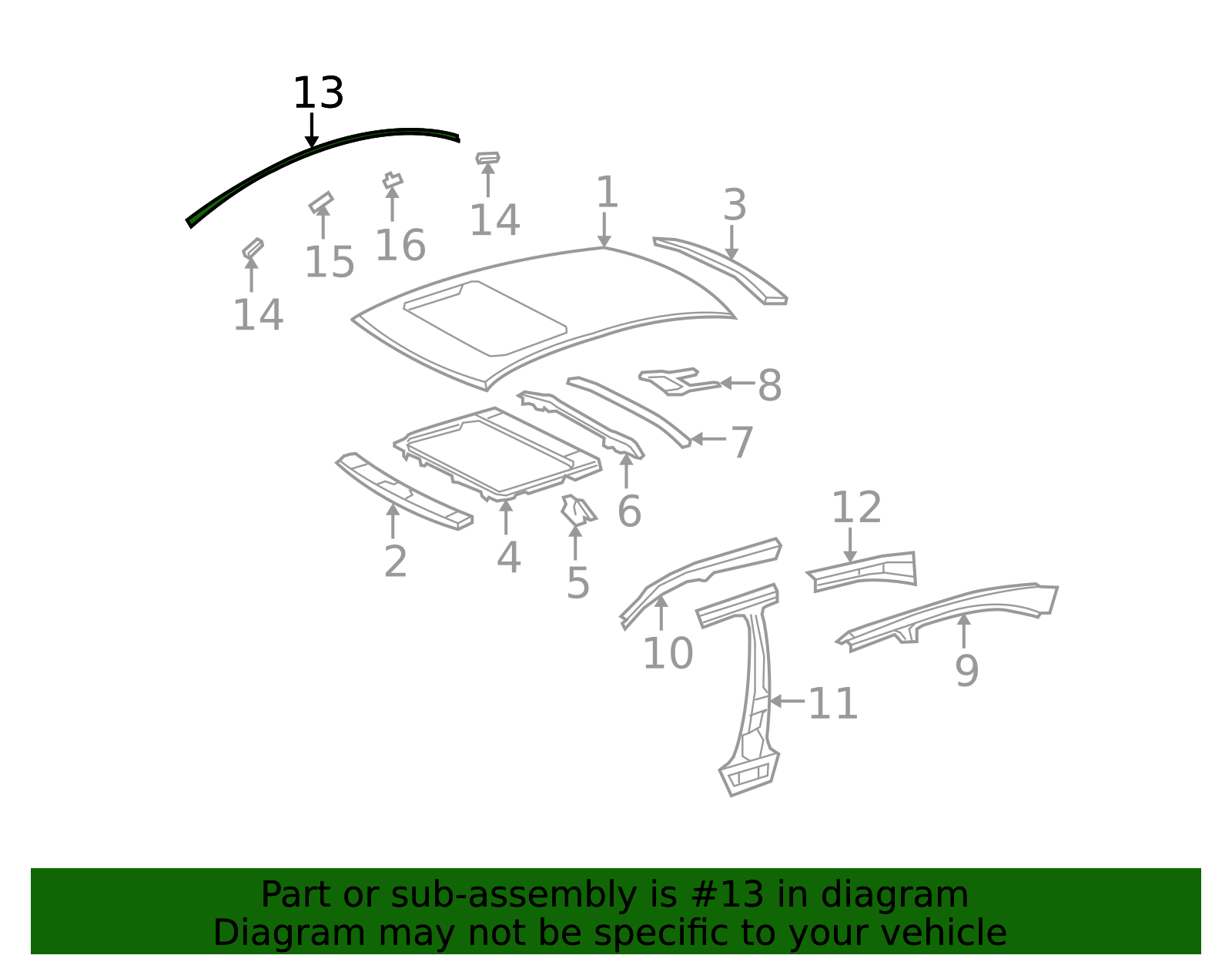 75555-50010-G0 - Drip Rail 2007-2009 Lexus LS460 | Lexus Parts Outlet