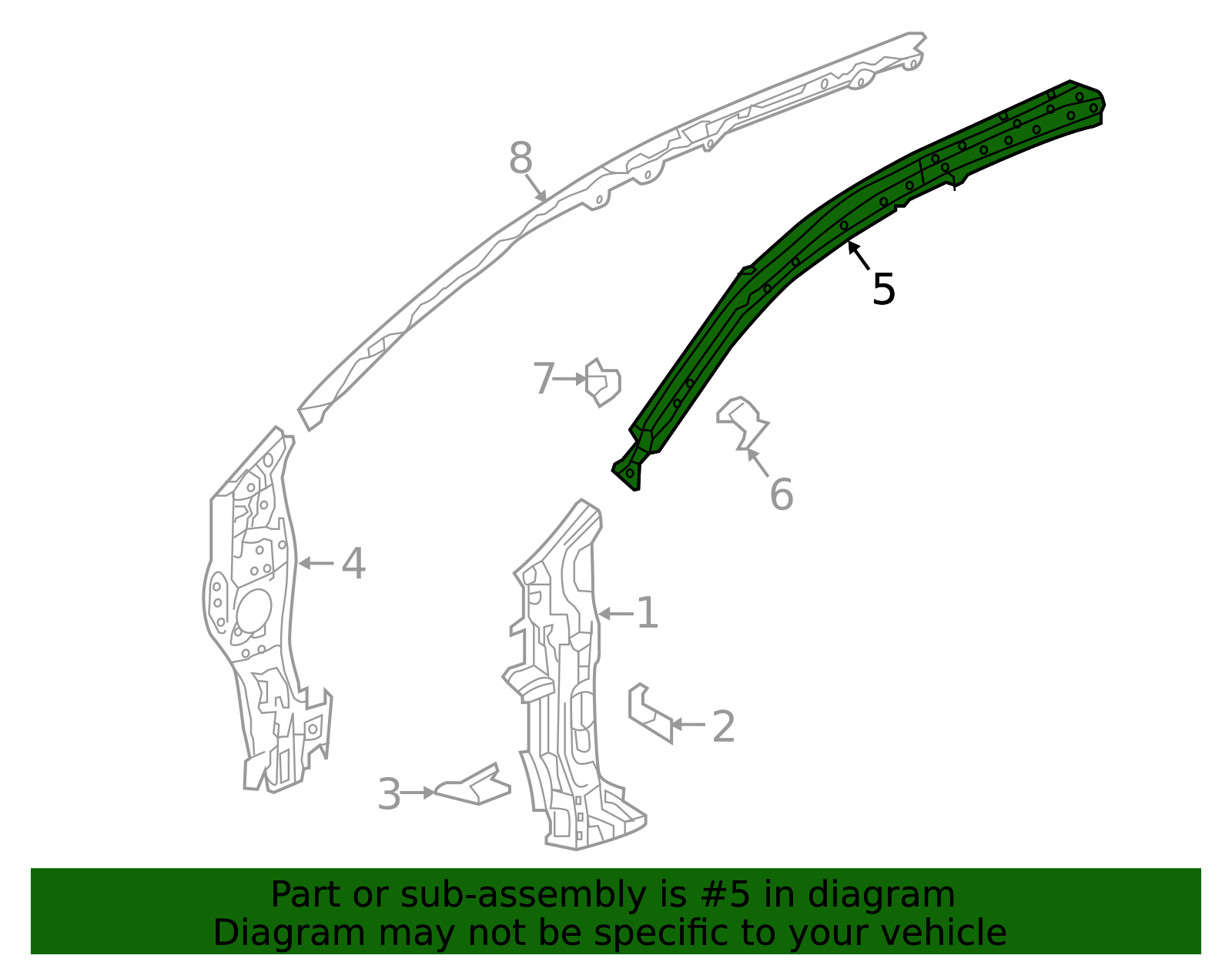 63120-TLA-305ZZ - Stiffener R Front Pillar (Upper) - 2017-2020 Honda CR ...