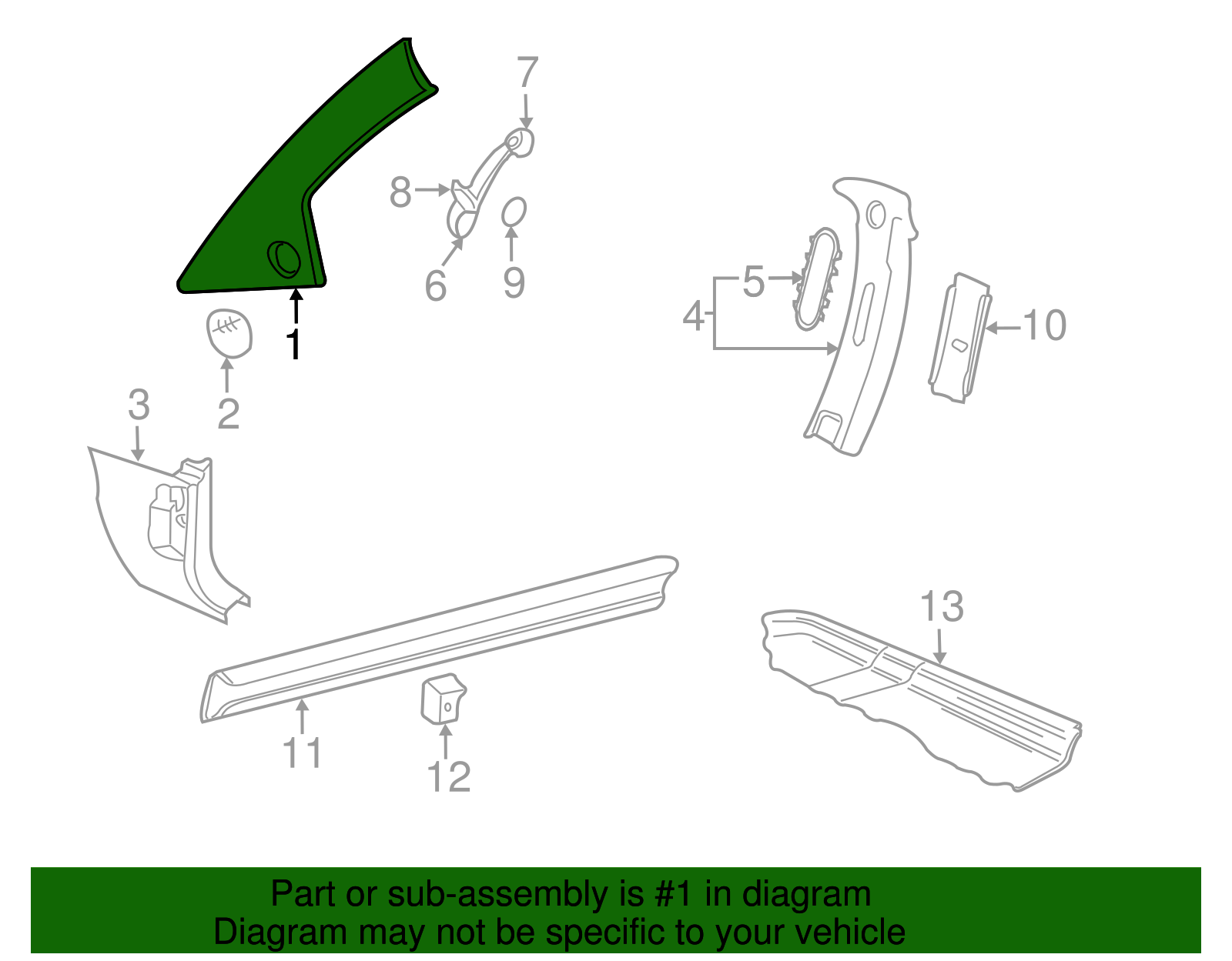 2006-2010 Volkswagen Beetle Windshield Pillar Trim 1C0-867-234-AA-X30 ...