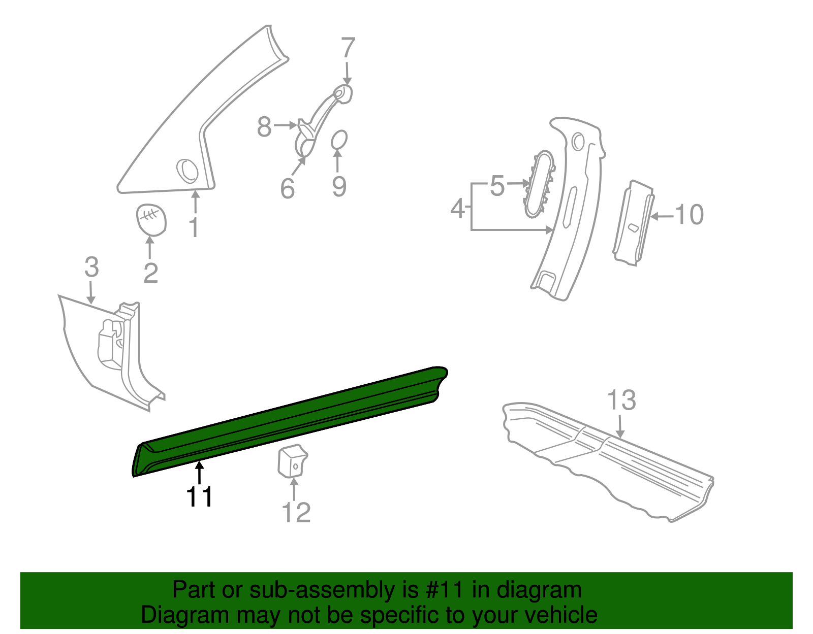 1Y1-853-371-U71 - Carpet Retainer 2003-2010 Volkswagen Beetle ...