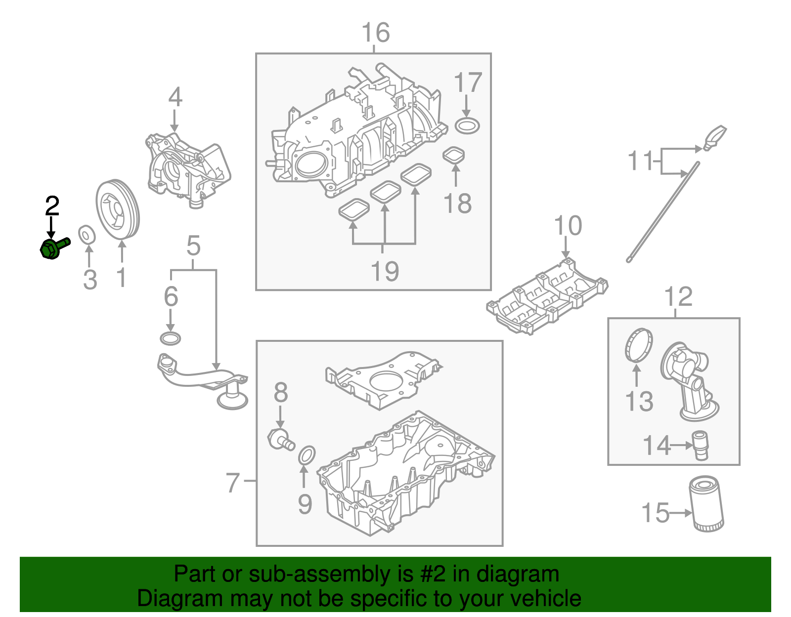 2016-2025 Ford Crankshaft Pulley Bolt HL3Z-6A340-A | OEM Parts Online