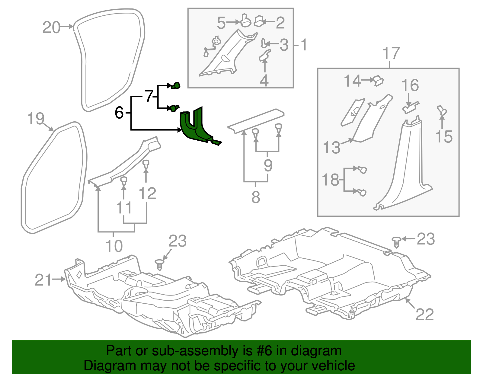 2006-2011 Buick Lucerne Cowl Trim 20923781 | Courtesy Parts