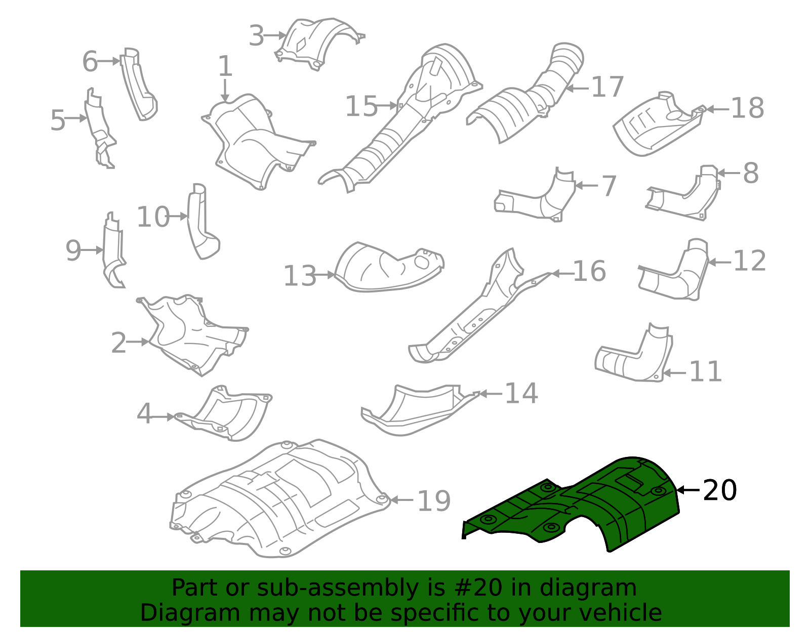 59020AN00A - 2020-2024 Subaru - Exhaust Heat Shield | Subaru Parts HQ