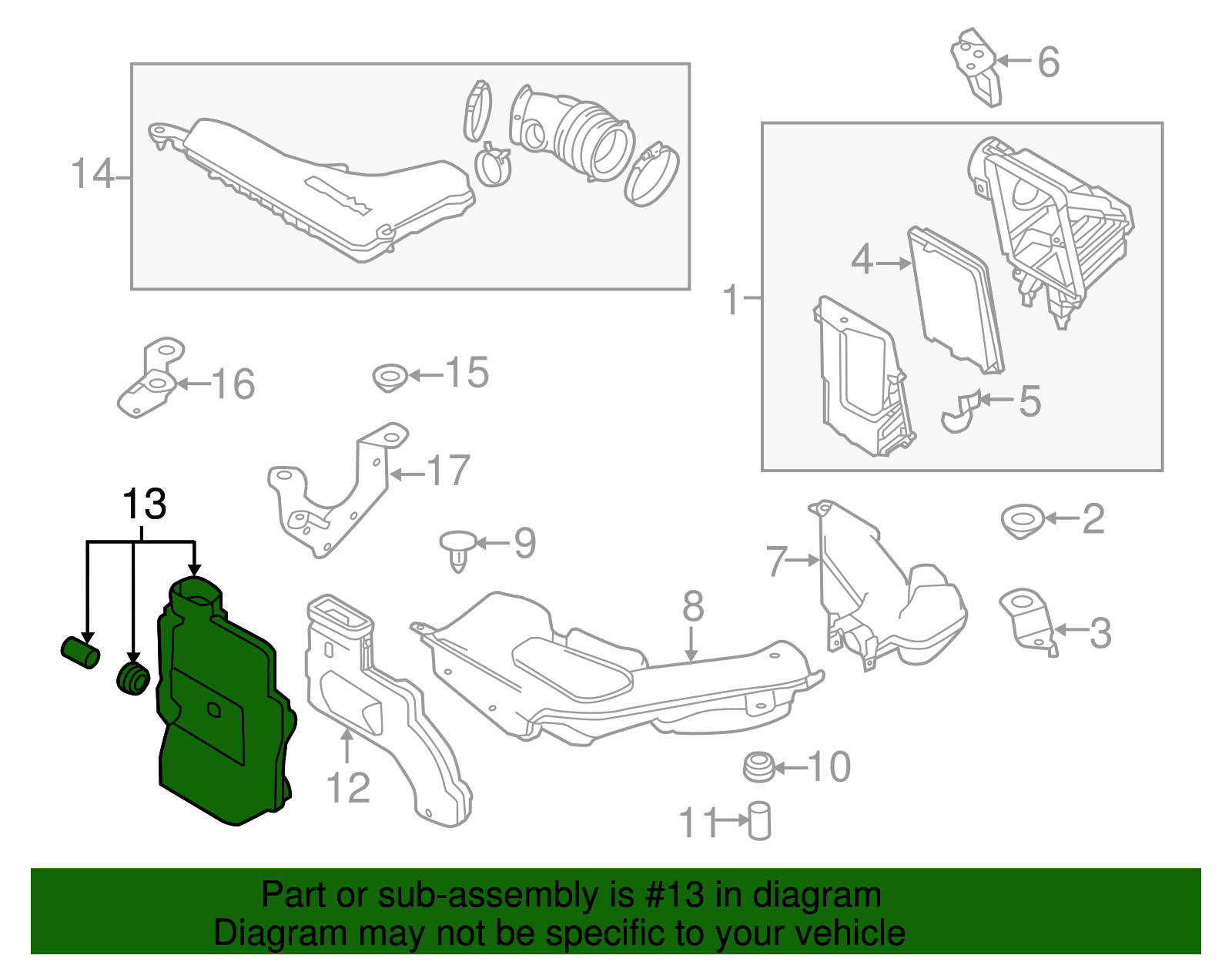 2014-2020 Nissan Rogue Resonator Assembly 16585-4BA1A | Nissan Parts ...