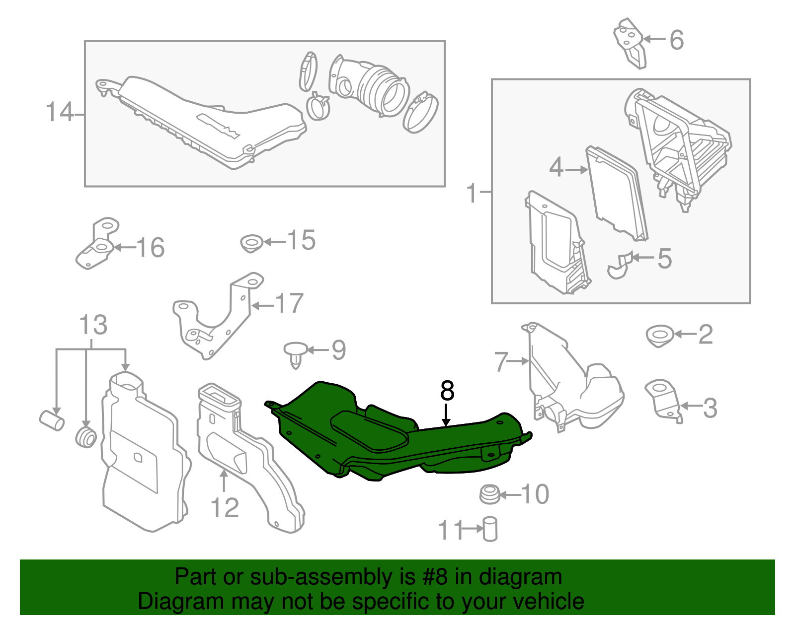 2017-2020 Nissan Rogue Duct Assembly 16554-4BA2A | OEM Parts Online