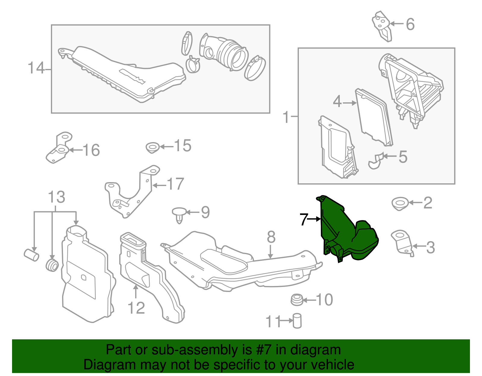 16554-4BA1D - Air Inlet Duct 2014-2020 Nissan Rogue | Nissan Parts ...