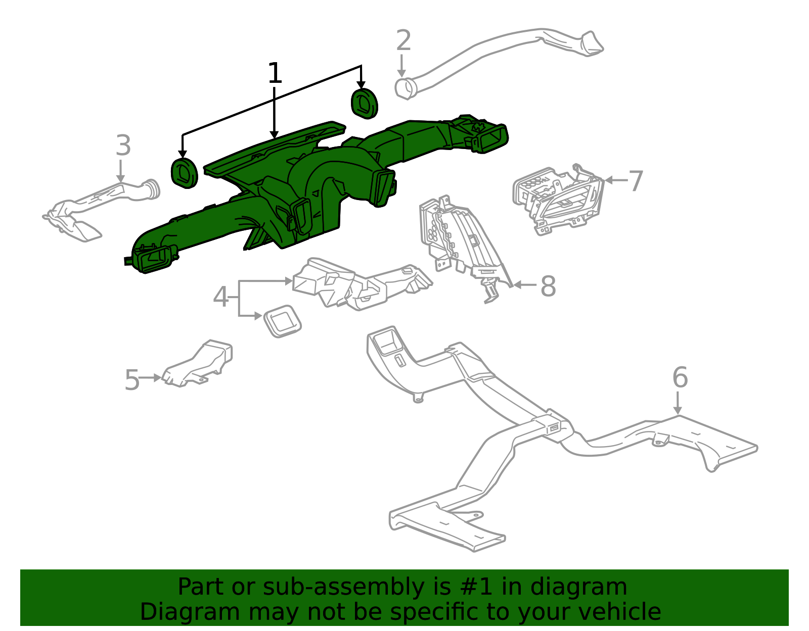 22834617 - 2015-2020 Cadillac - Front Air Distribution Duct | Partners ...