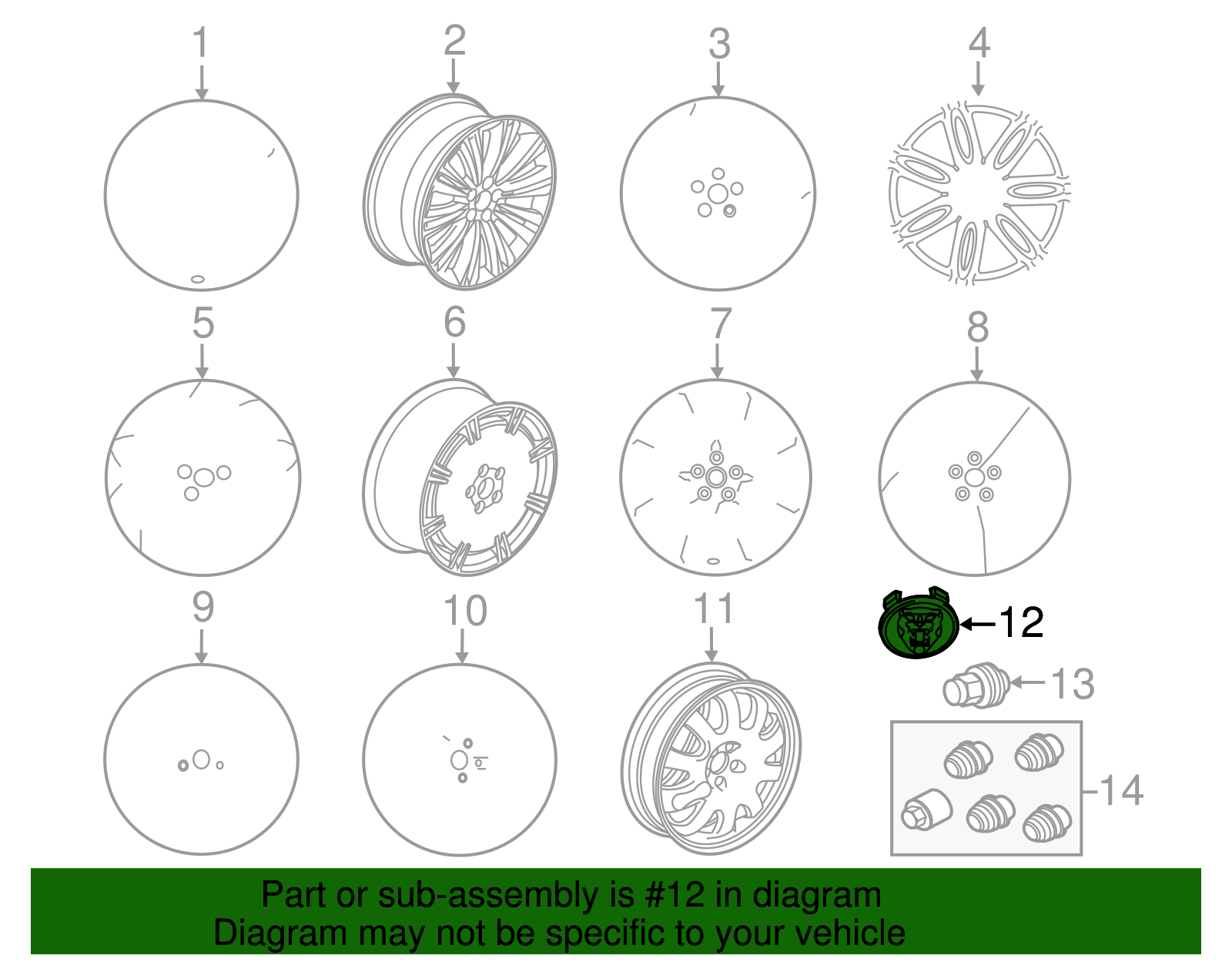 2006-2019 Jaguar Center Cap C2C30081 | OEM Parts Online