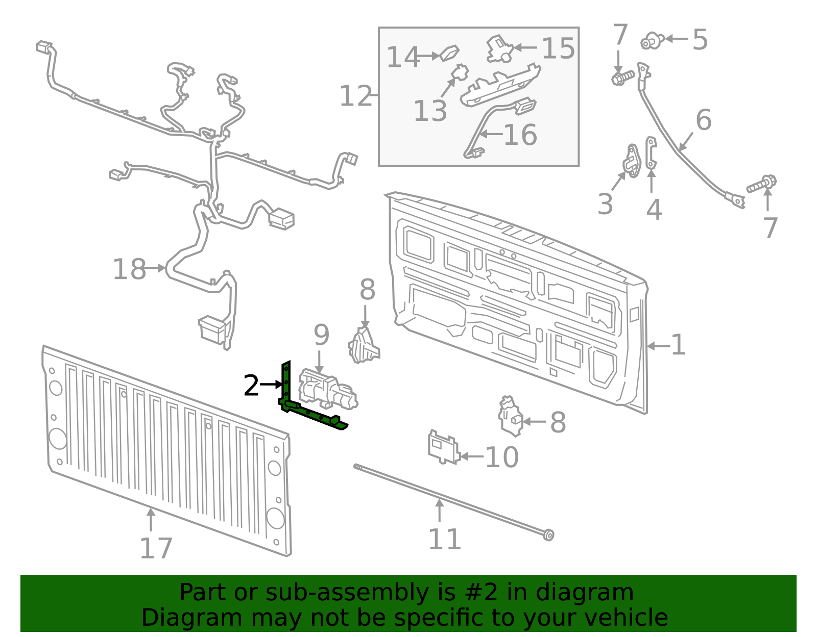 2019-2025 Chevrolet Tailgate Hinge 85145036 GM | GMPartsDirect.com