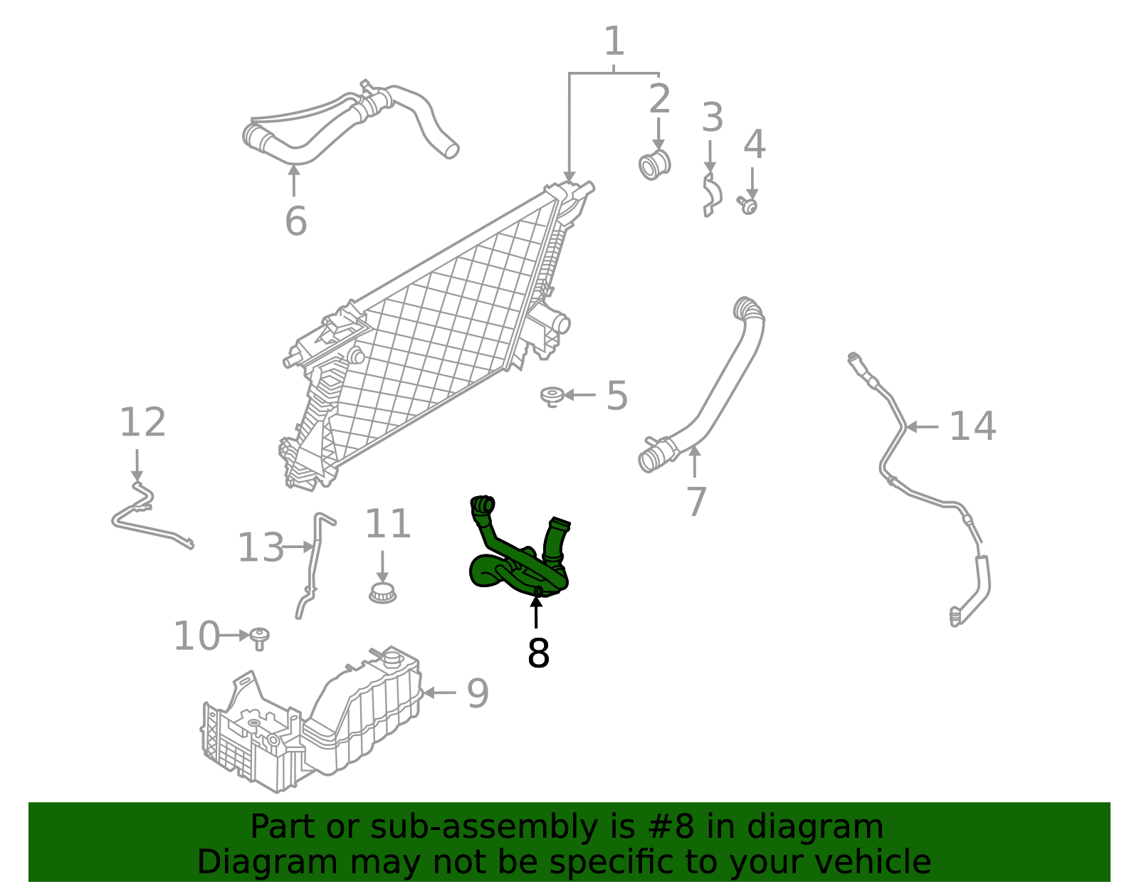 2020-2025 Ford | Reservoir Hose | LC3Z-8286-A | Walls' Ford Parts