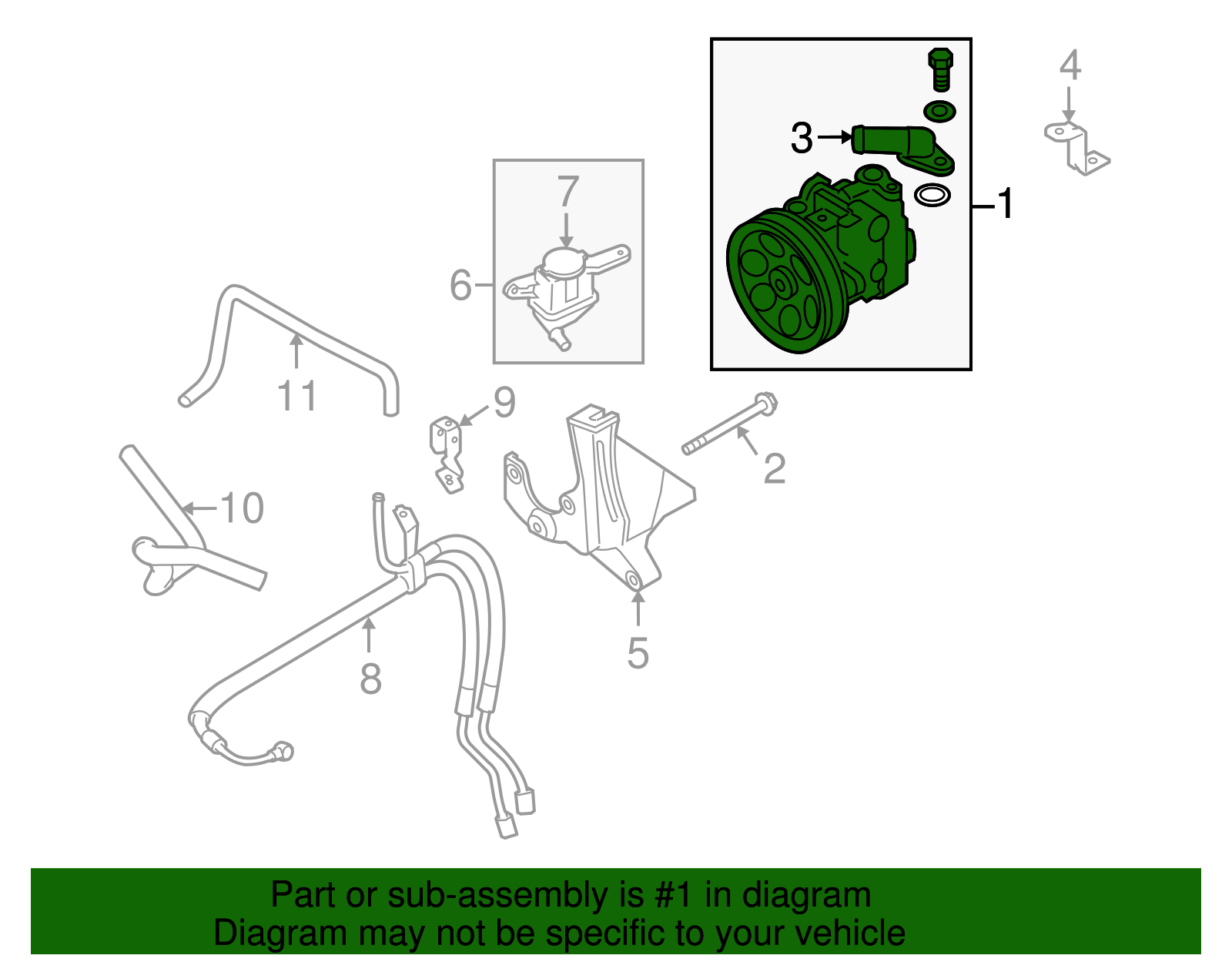2011-2013 Subaru Forester Power Steering Pump 34430SC012 | Subaru Parts ...
