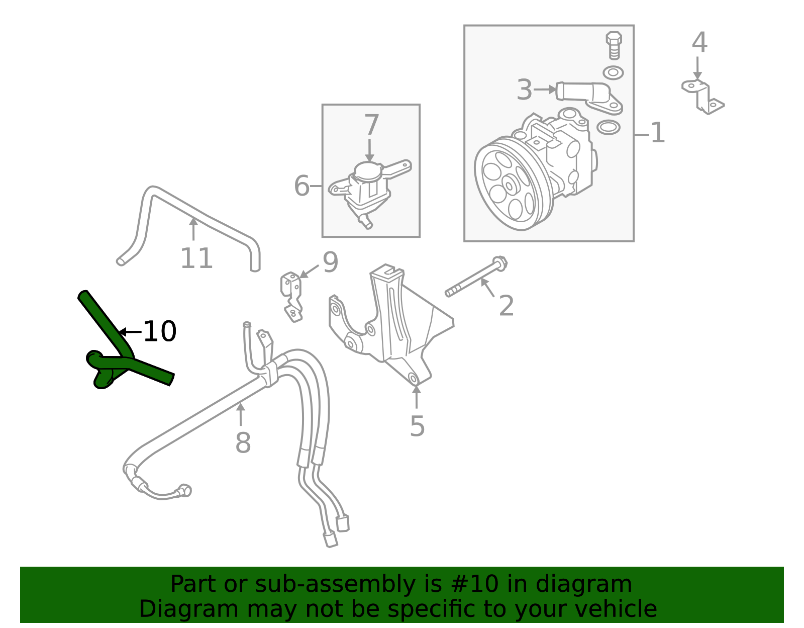34611AG020 - High-Quality Power Steering Reservoir Hose for 2008-2013 ...