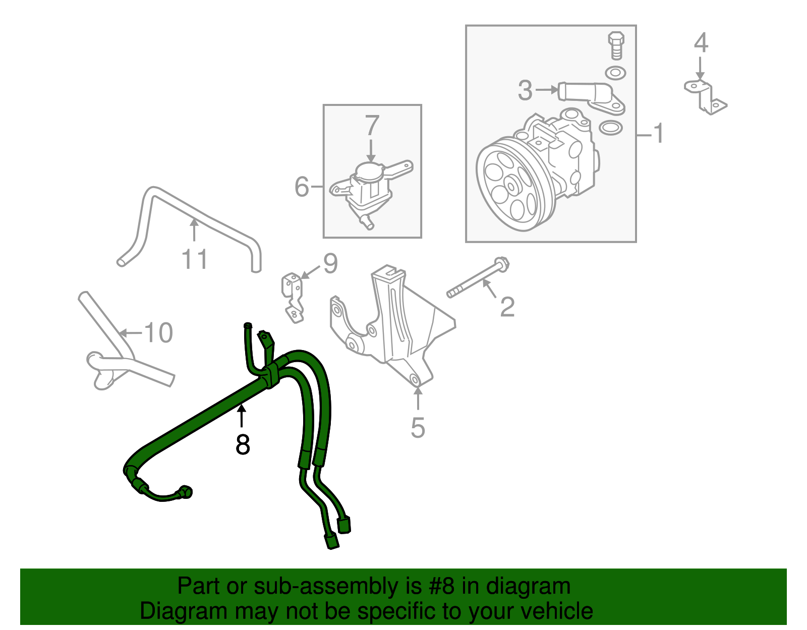 2008-2010 Subaru Forester Power Steering Pressure Hose 34610AG031 | Buy ...