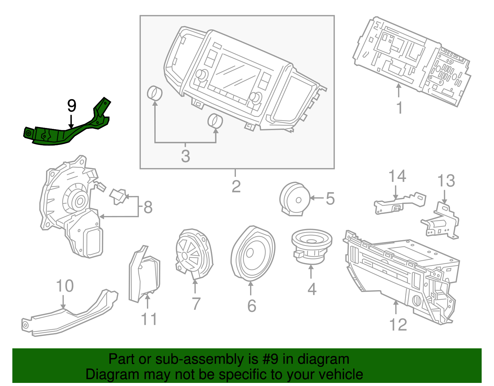 39122-TG7-A00 - Woofer Upper Bracket 2016-2020 Honda Pilot | Honda ...