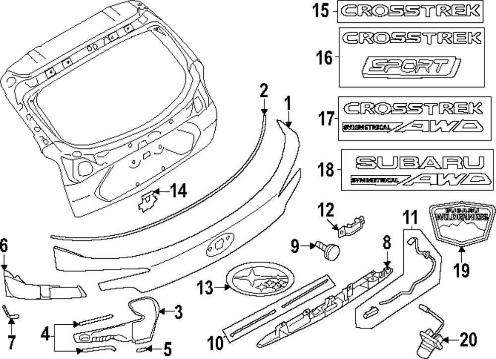 2024-2025 Subaru Crosstrek Hatch Emblem 93079FN060 | Subaru Parts Store