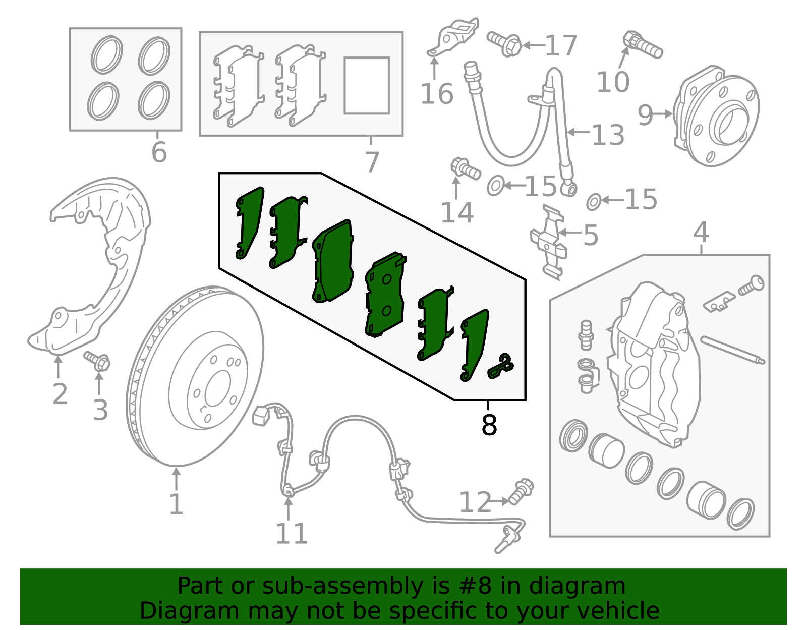 2004-2020 Subaru Front Brake Pad Set W/hardware & Shims [sti Only ...