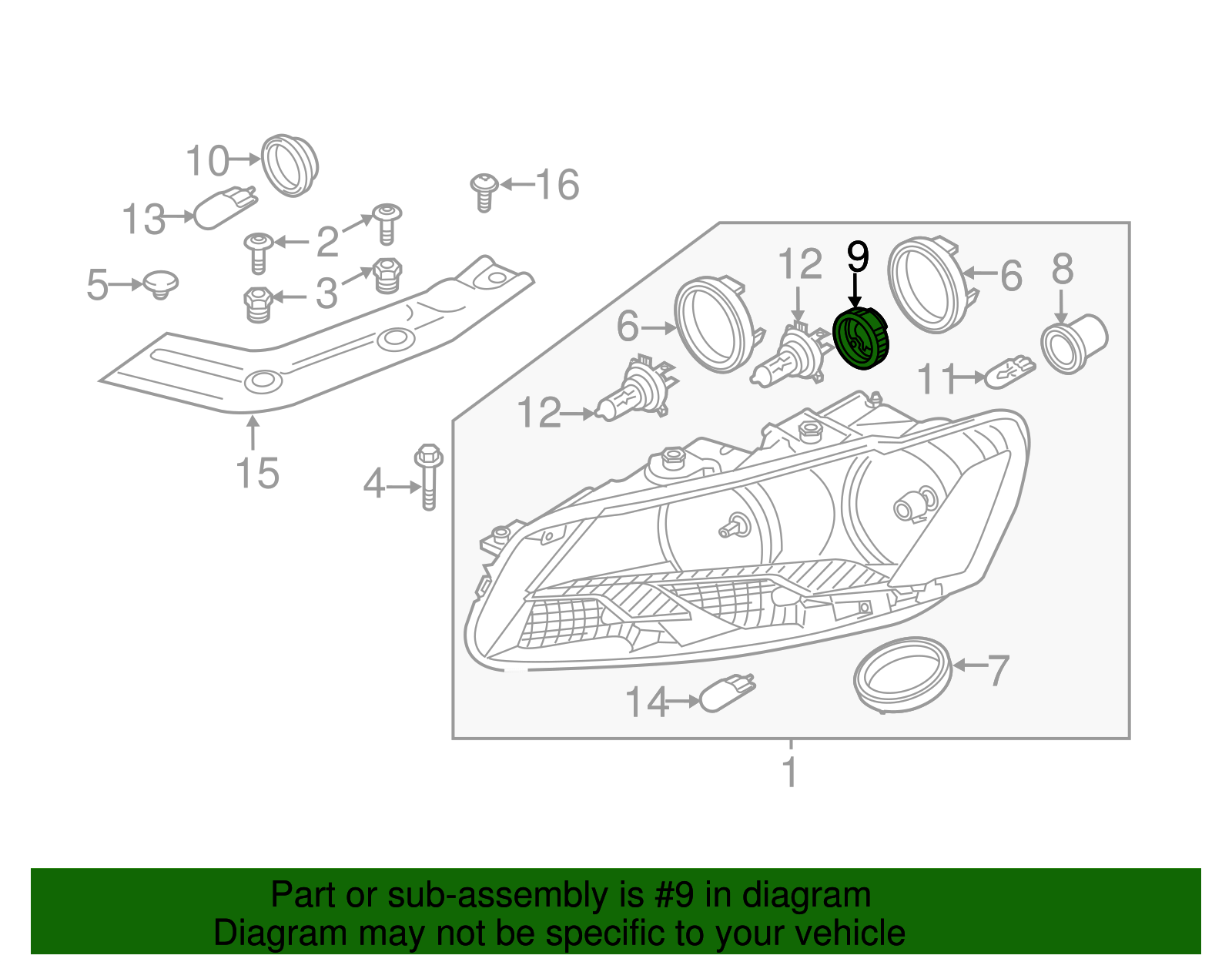 5K0-941-109-C - Low Beam Bulb Mount 2010-2019 Volkswagen | Volkswagen ...