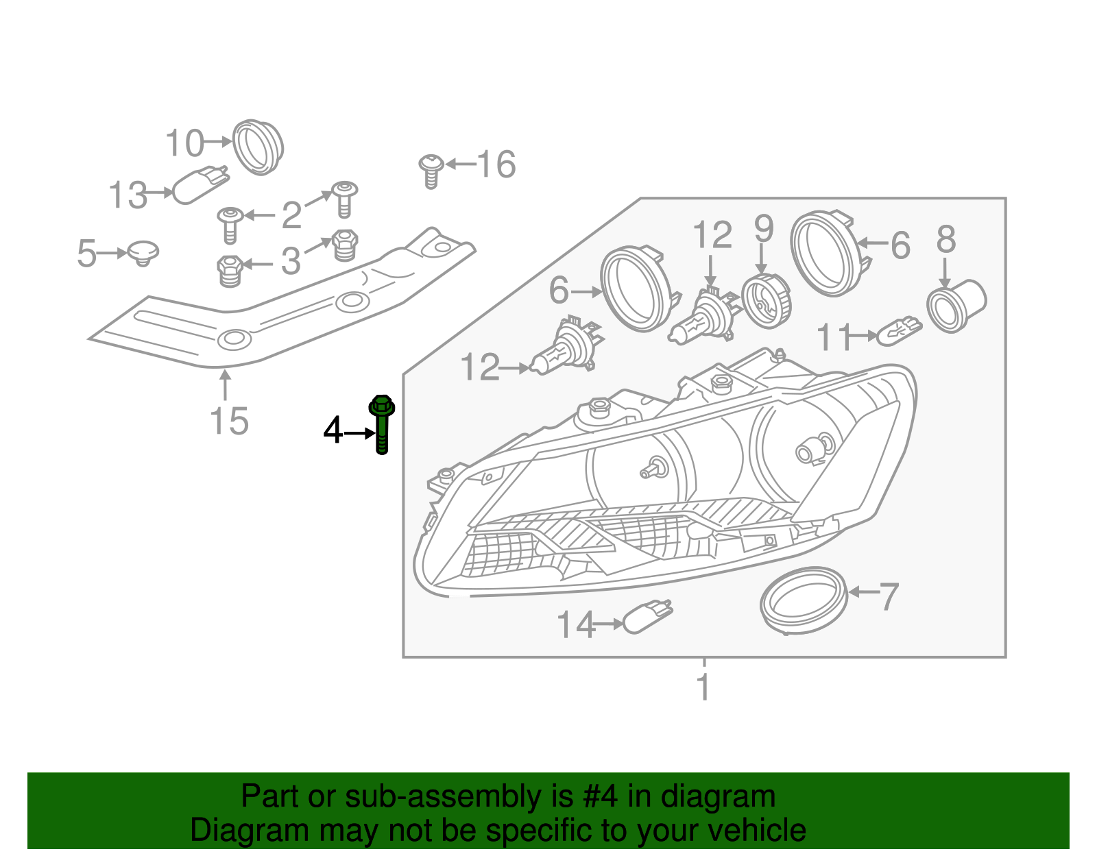 N-910-953-01 - Headlamp Assembly Bolt 2009-2018 Volkswagen | Wolfsburg ...