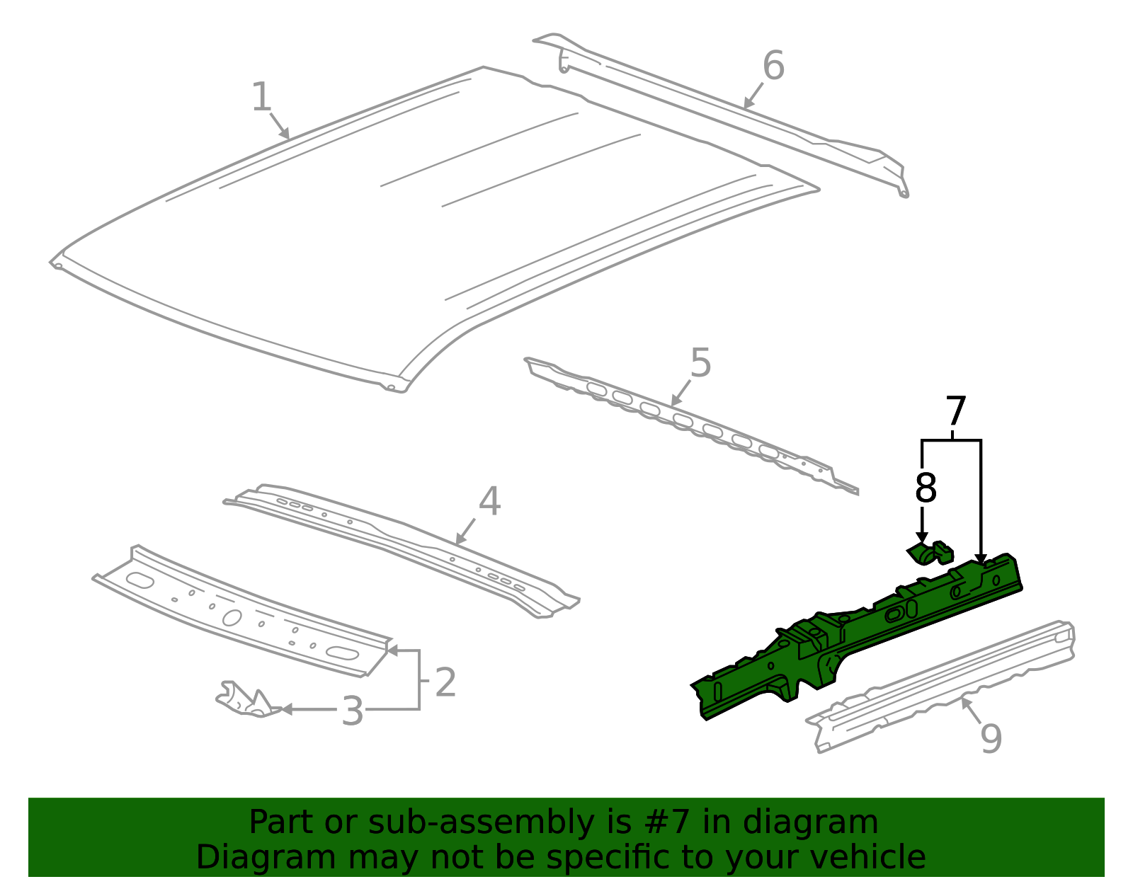 2019-2025 GM Driver Side Roof Inner Side Rail 23381540 | Capital Chevy ...