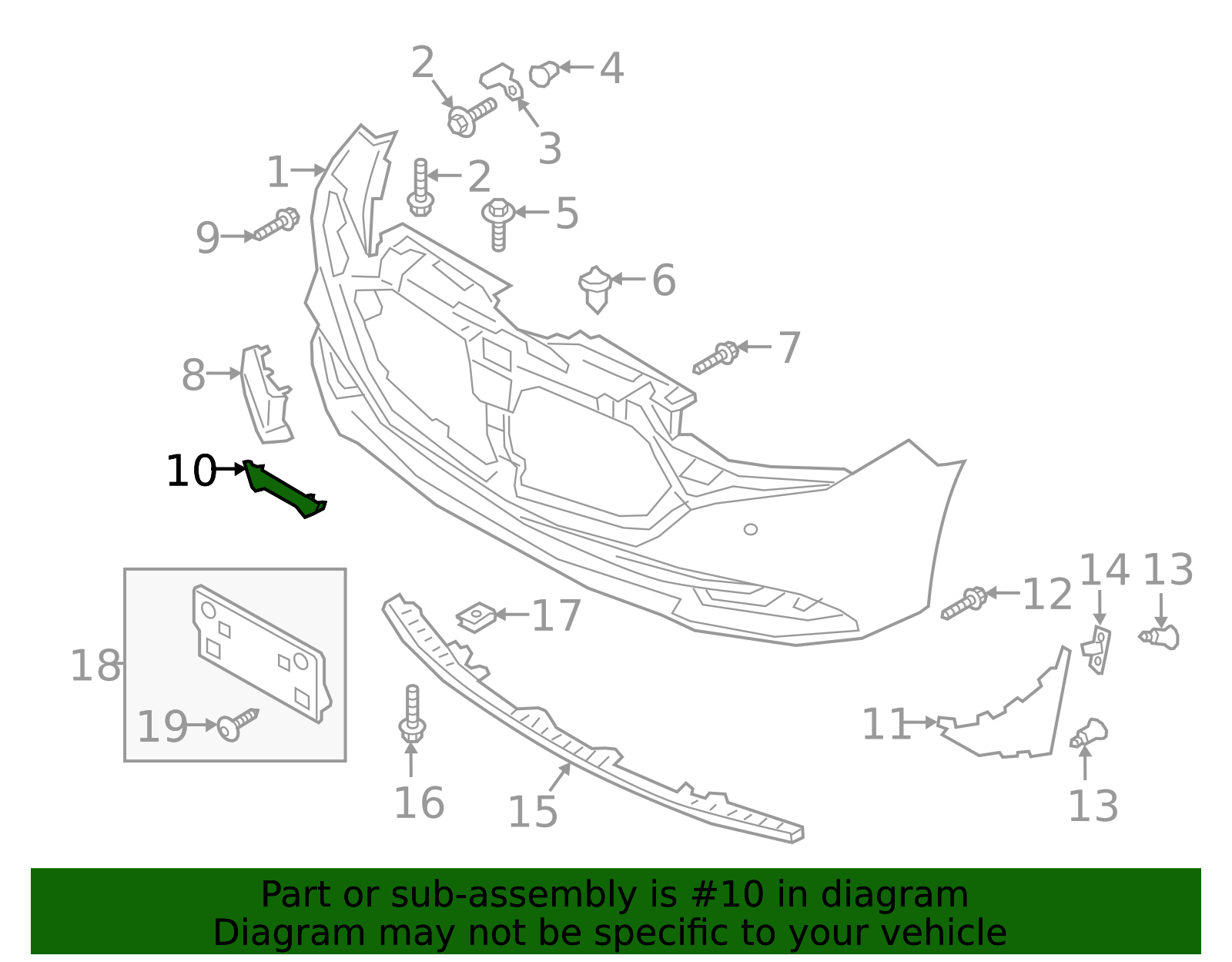 2019-2025 Mazda 3 Bumper Cover Spacer Panel Bracket bdtt501c1a ...