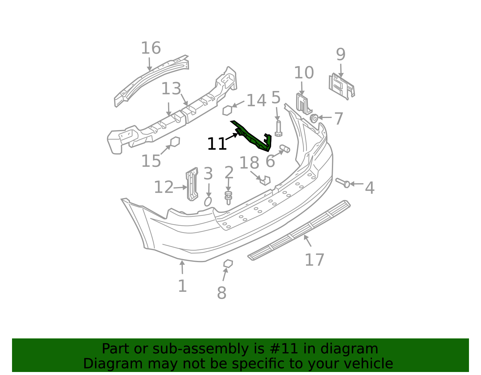 86616-3E000 - Bumper Cover Reinforced Plate 2003-2006 Kia Sorento | Kia ...