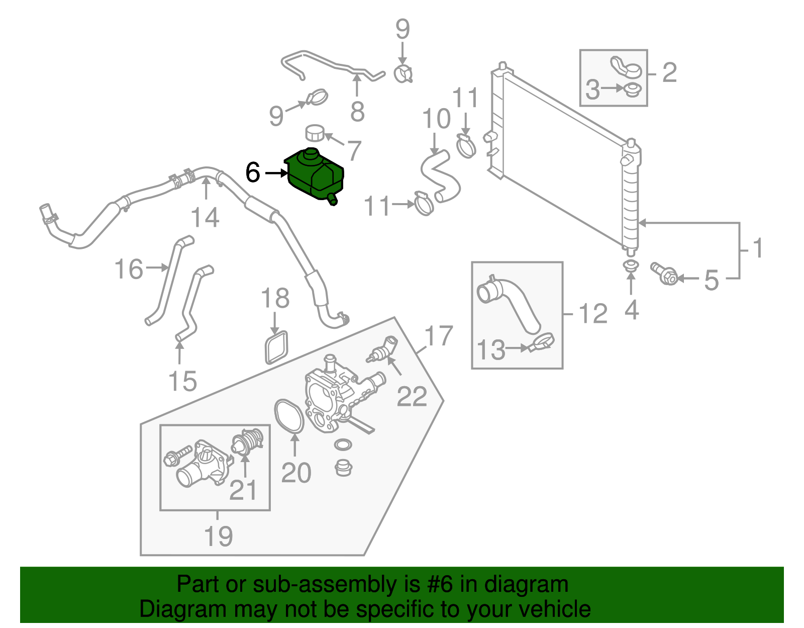 2007-2011 GM Radiator Surge Tank 95216944 | Capital Chevy Parts