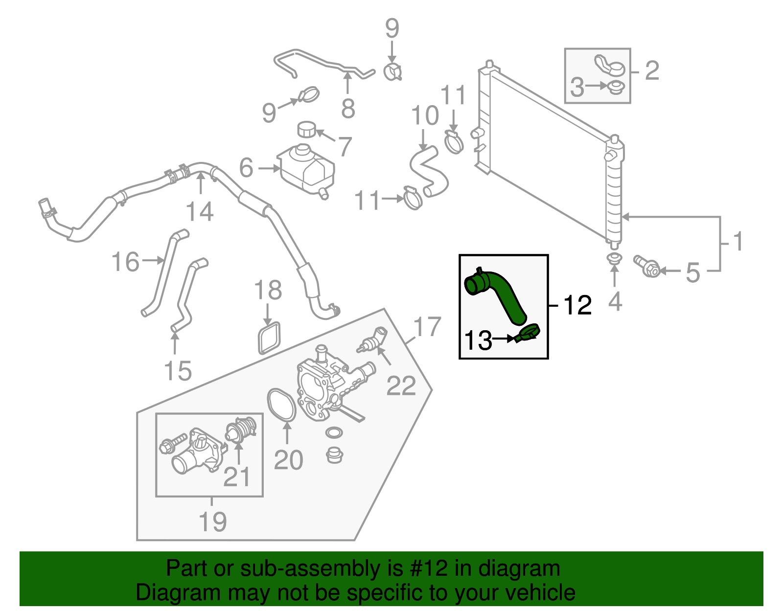 2009-2011 GM Radiator Outlet Hose 95950470 | Shop Matick Buick GMC