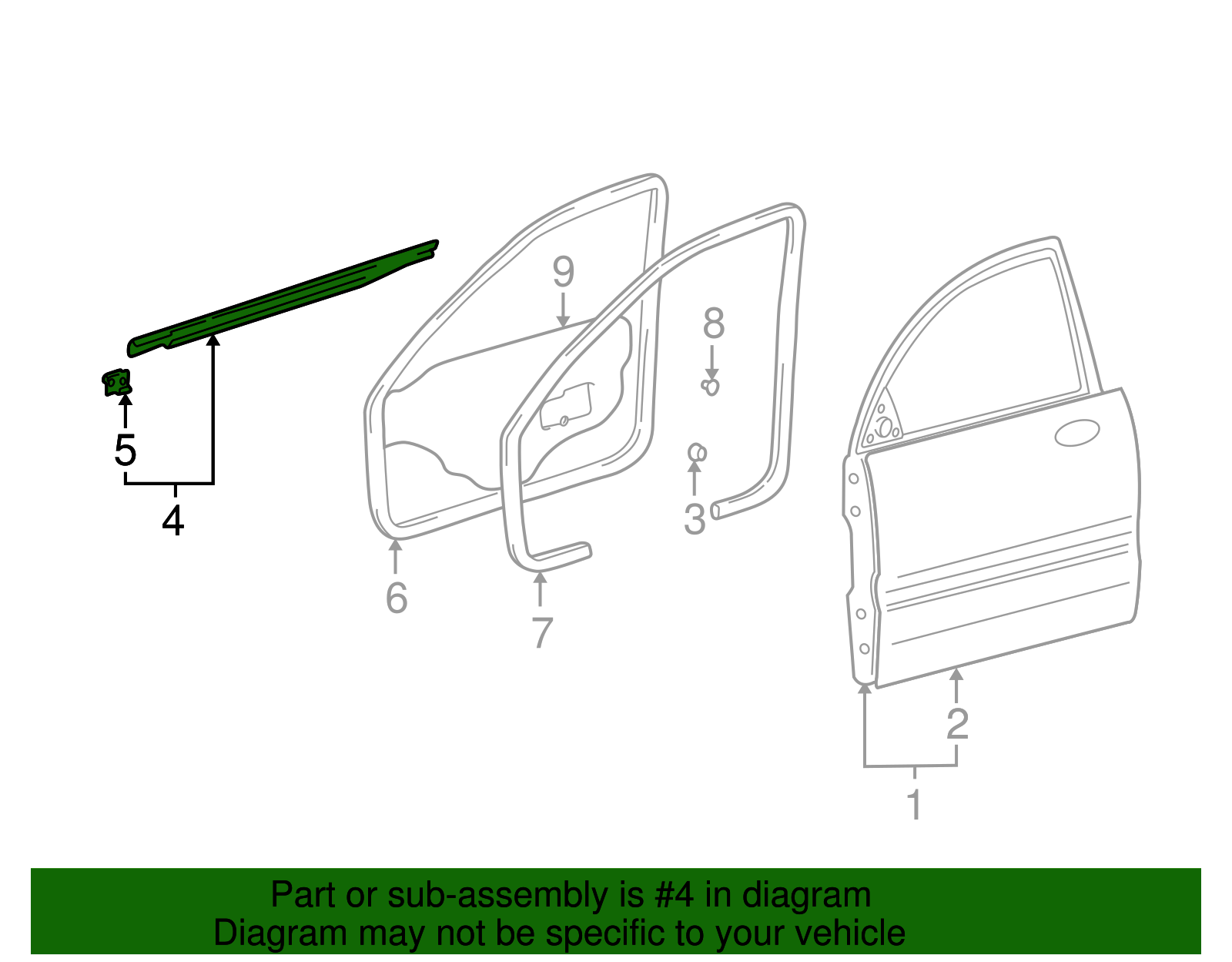 2001-2006 Kia Optima | Belt Weather-Strip | 82210-3C000 | Kia Auto Parts