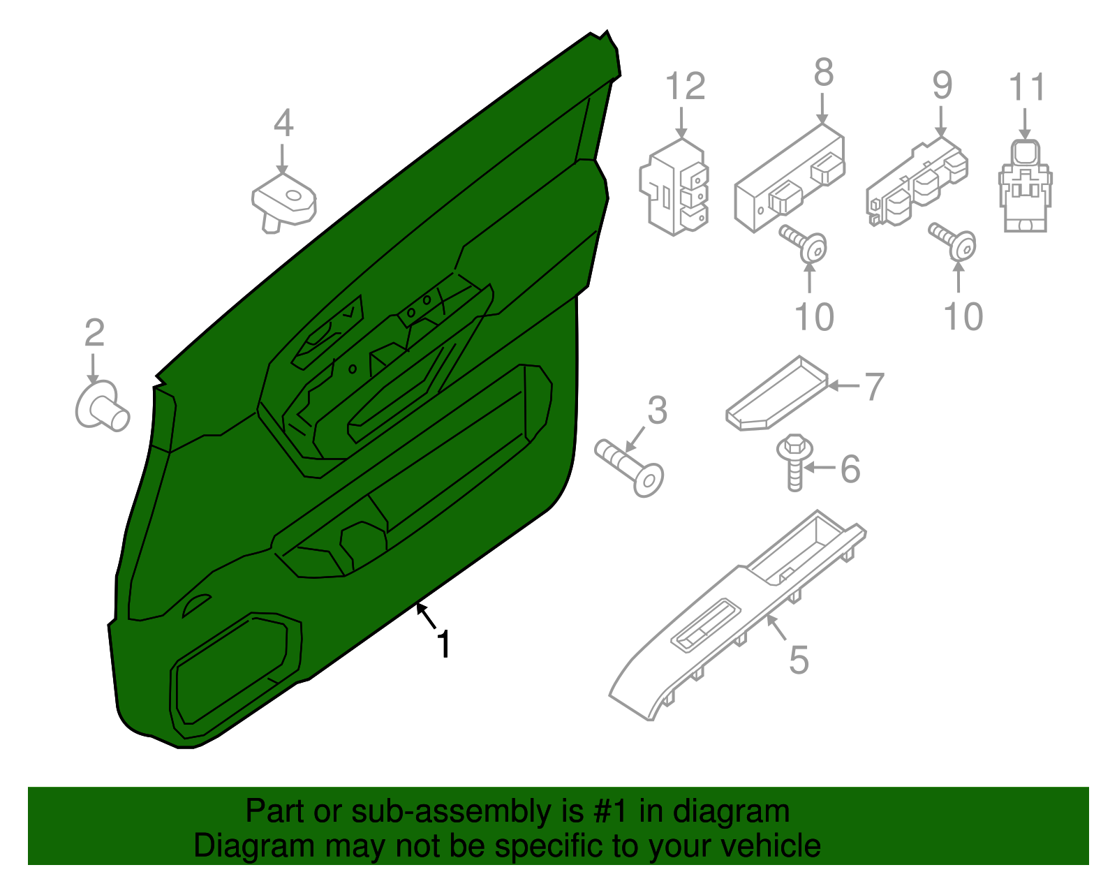 80900-9FV0A - 2022-2023 Nissan - Door Trim Panel | Anicra Nissan Parts
