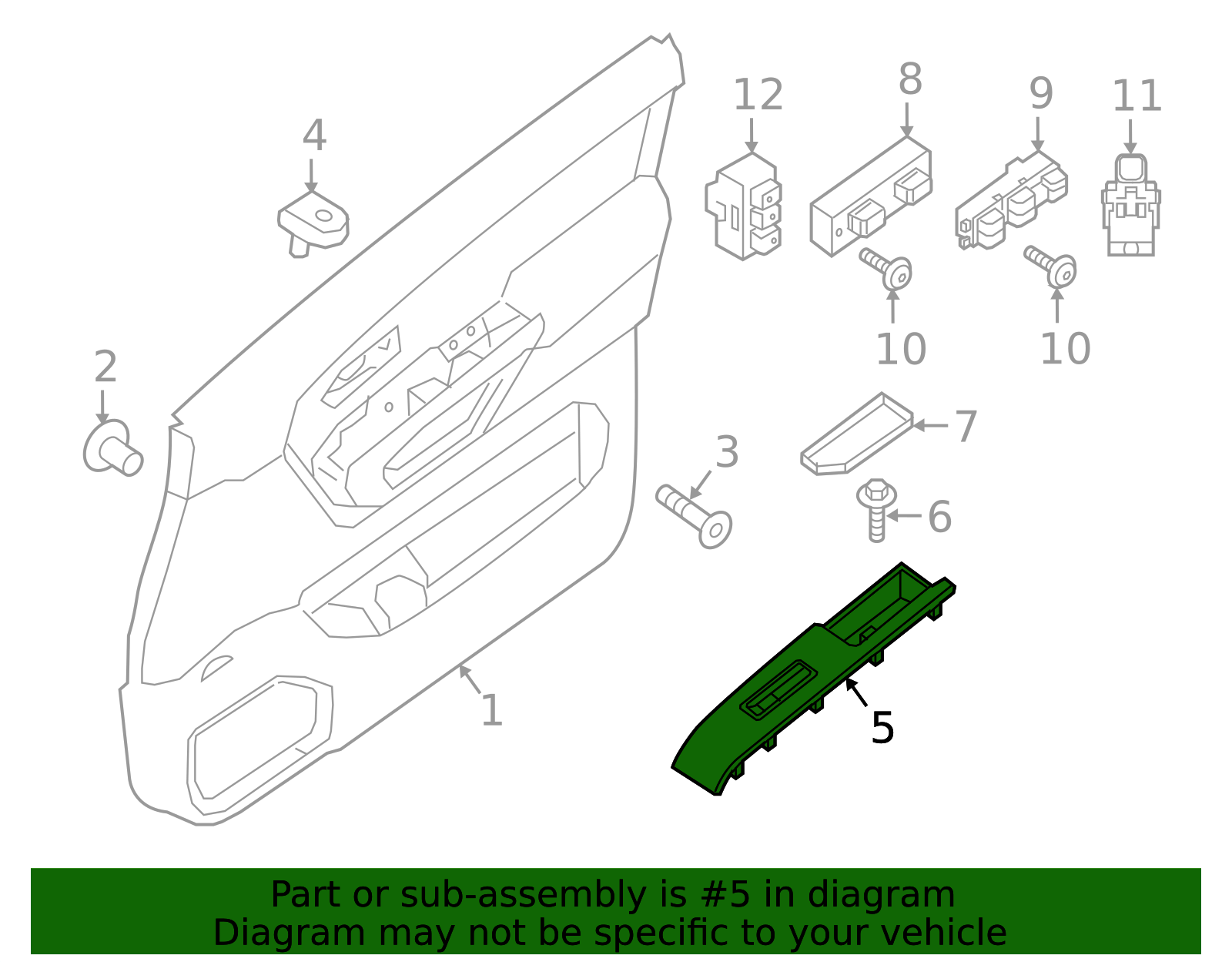 80960-9GH0A - Door Switch Trim Panel Official Nissan Parts Store