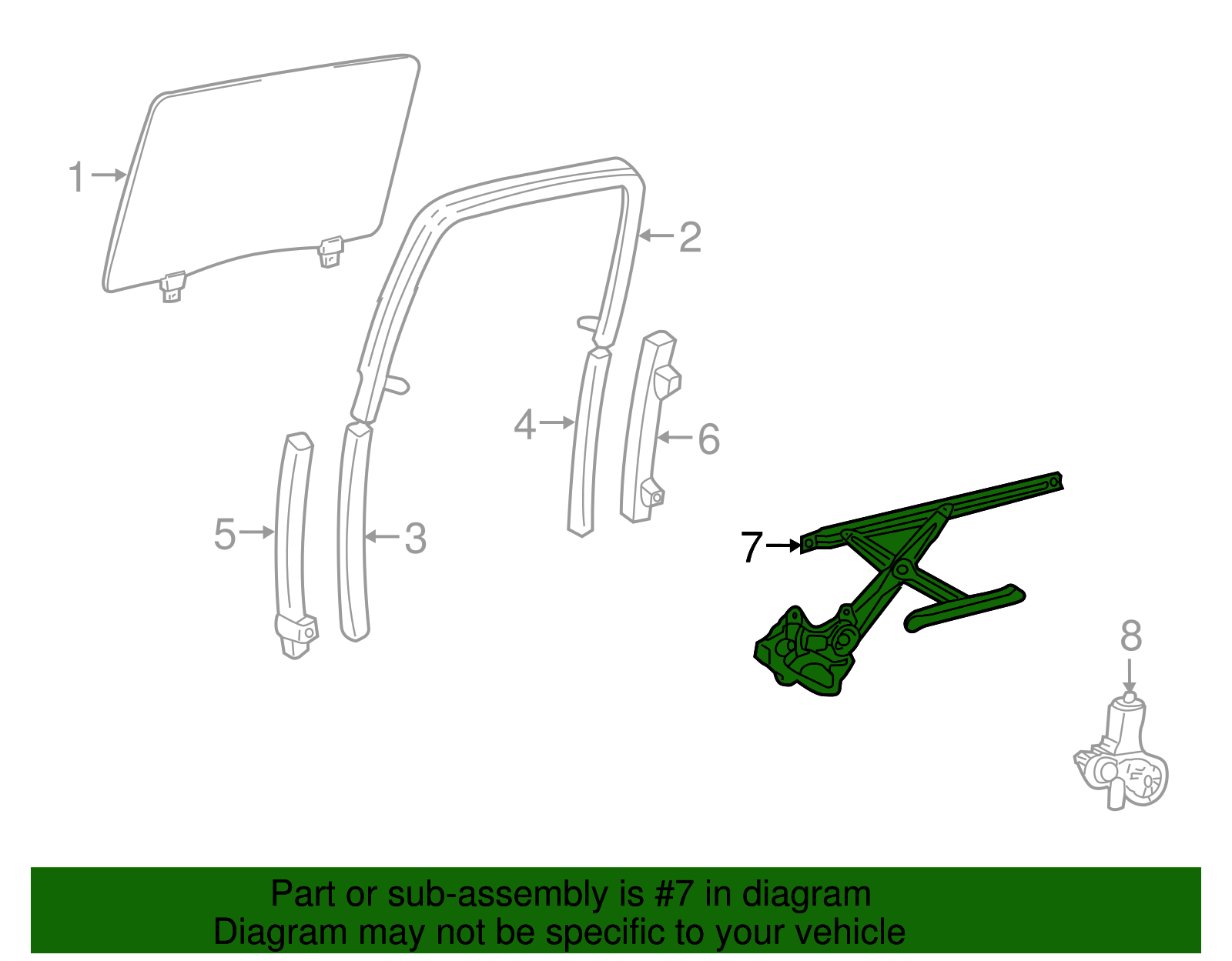 2005-2023 Toyota Tacoma Window Regulator 69801-04040 | Toyota Parts Center